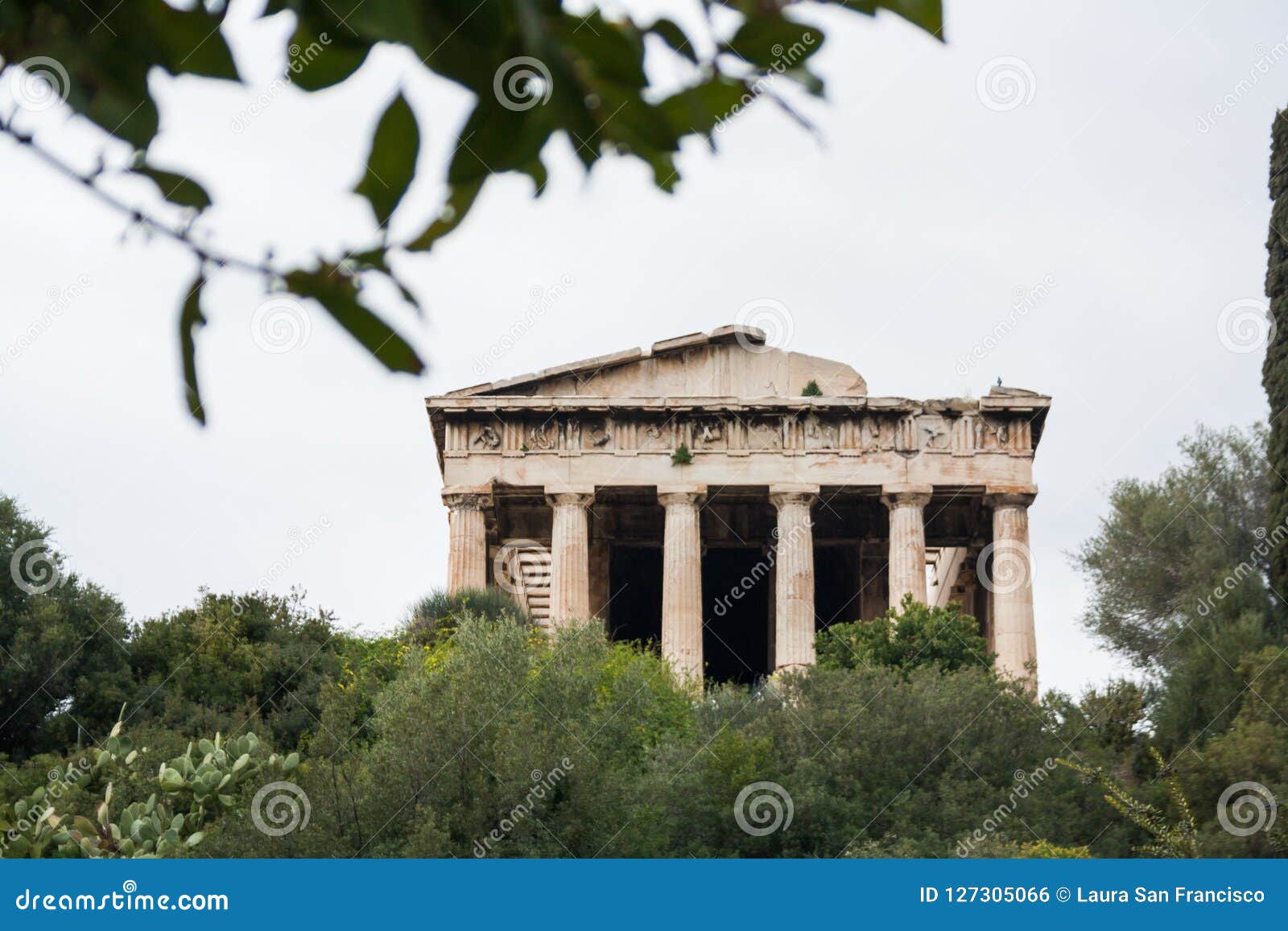 Facade Ancient Temple, Athens, Greece Stock Photo - Image of stone ...