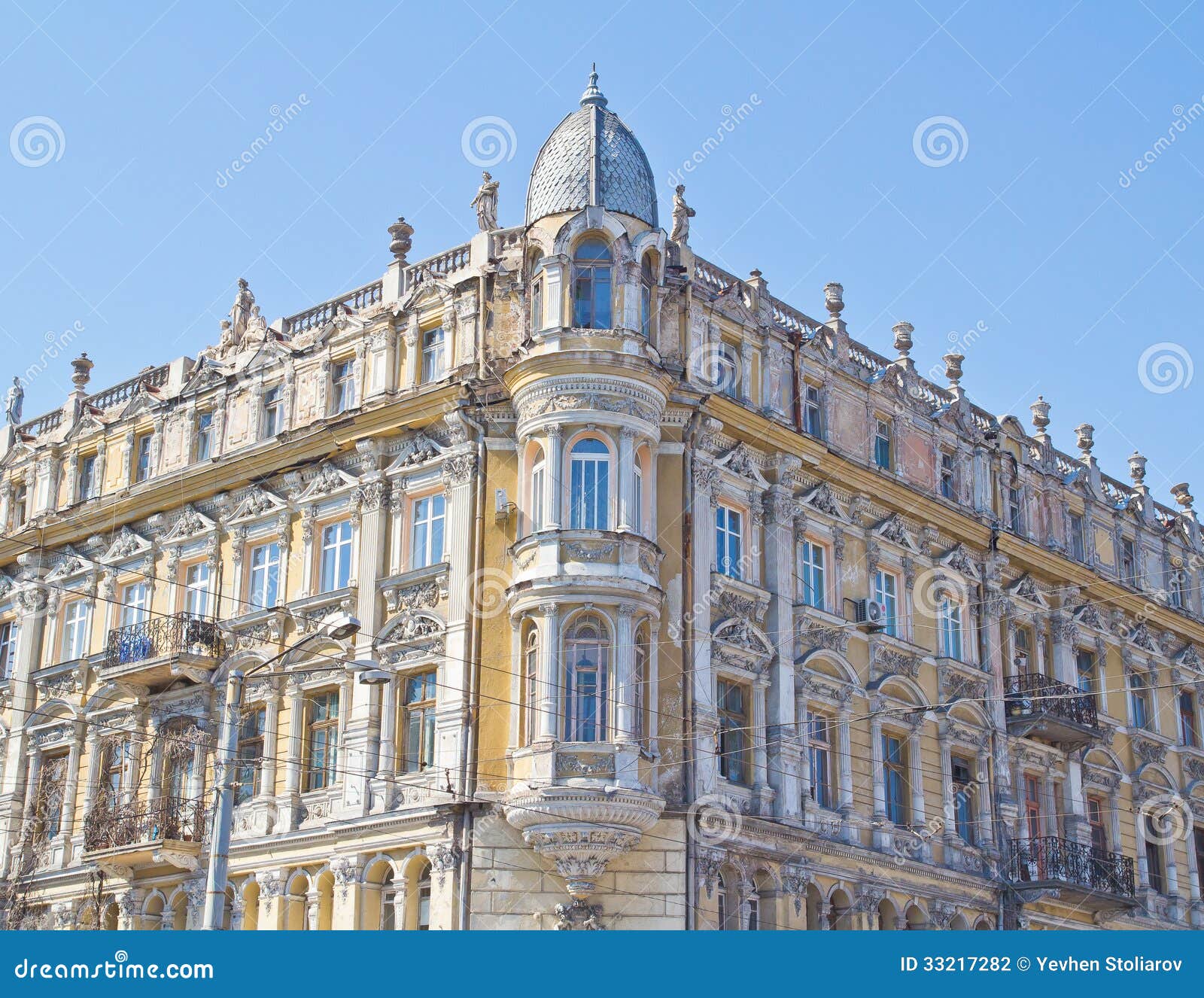 Facade of Antique Building in Odessa Stock Photo - Image of decorated ...