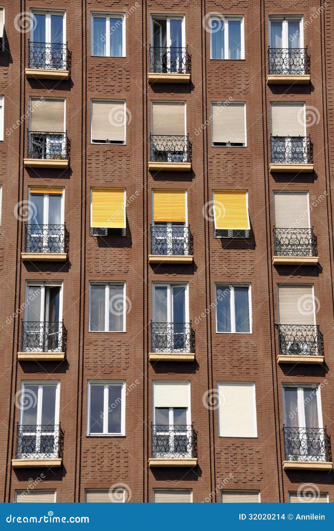 Facade of apartment block stock photo. Image of backyard - 32020214