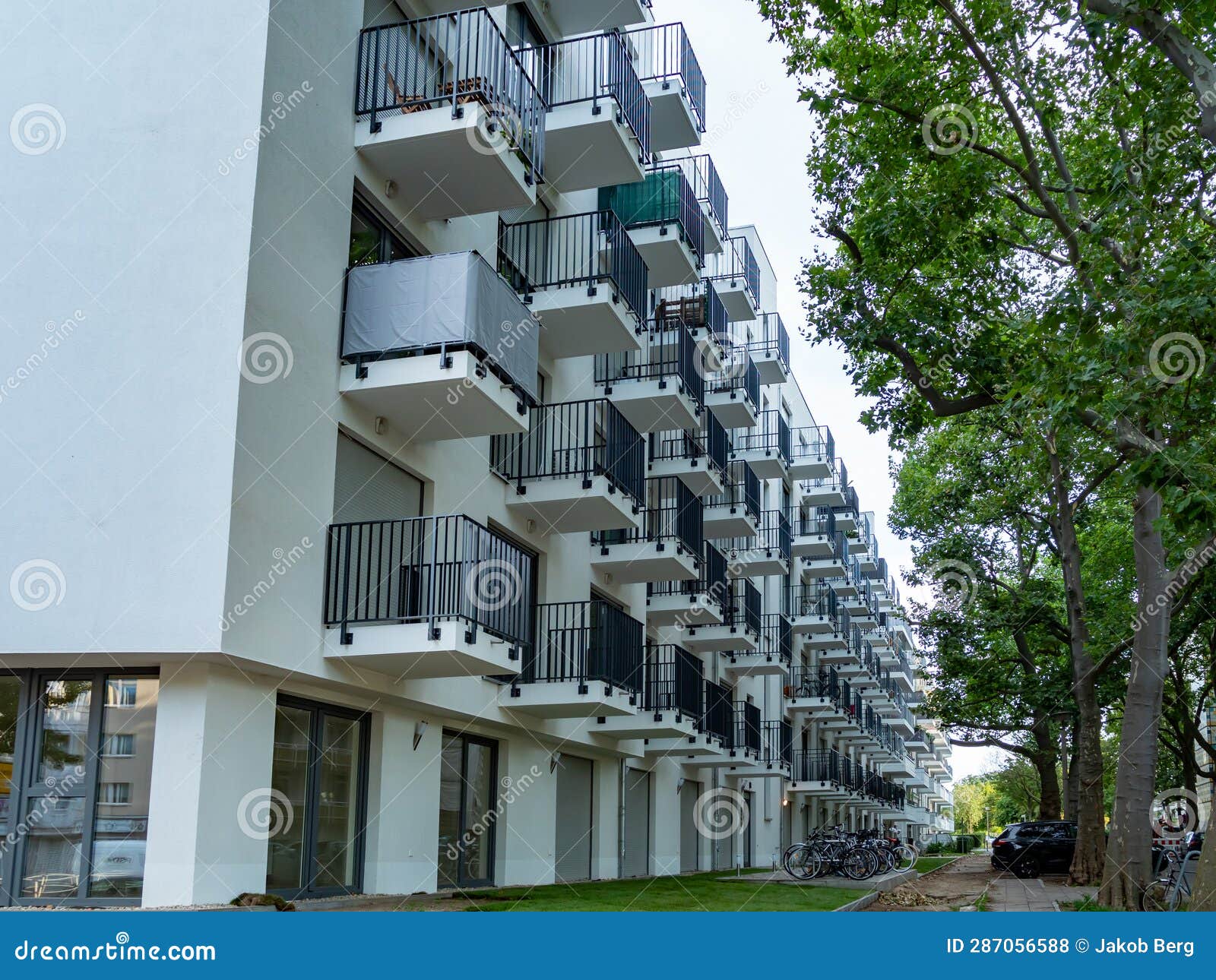 Facade of an Apartment Building with Balconies. Stock Photo - Image of ...