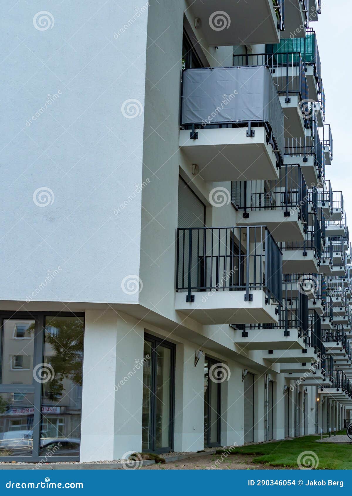 Facade of an Apartment Building with Balconies. Stock Photo - Image of ...