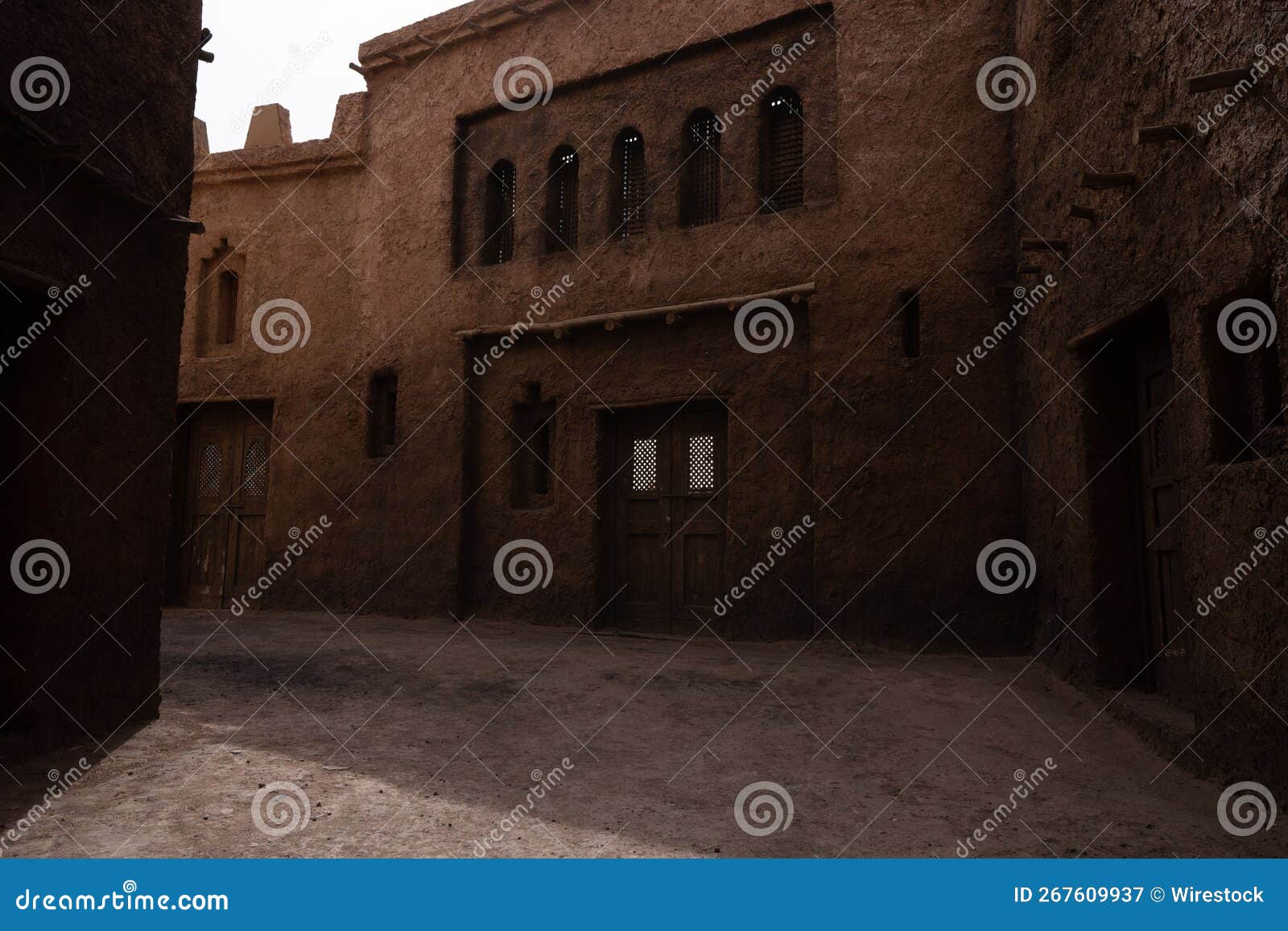 Facade of an Arab Mud House Stock Image - Image of building, arabic ...