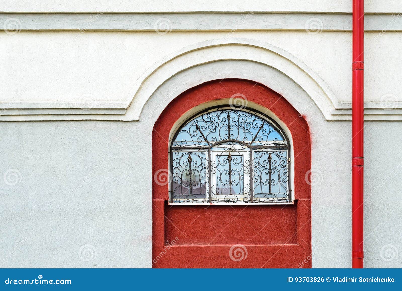 Facade with arched window stock photo. Image of ancient - 93703826