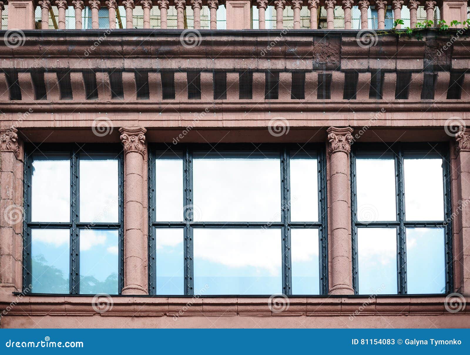 Facade Architectural Building with Windows and Columns Stock Image ...