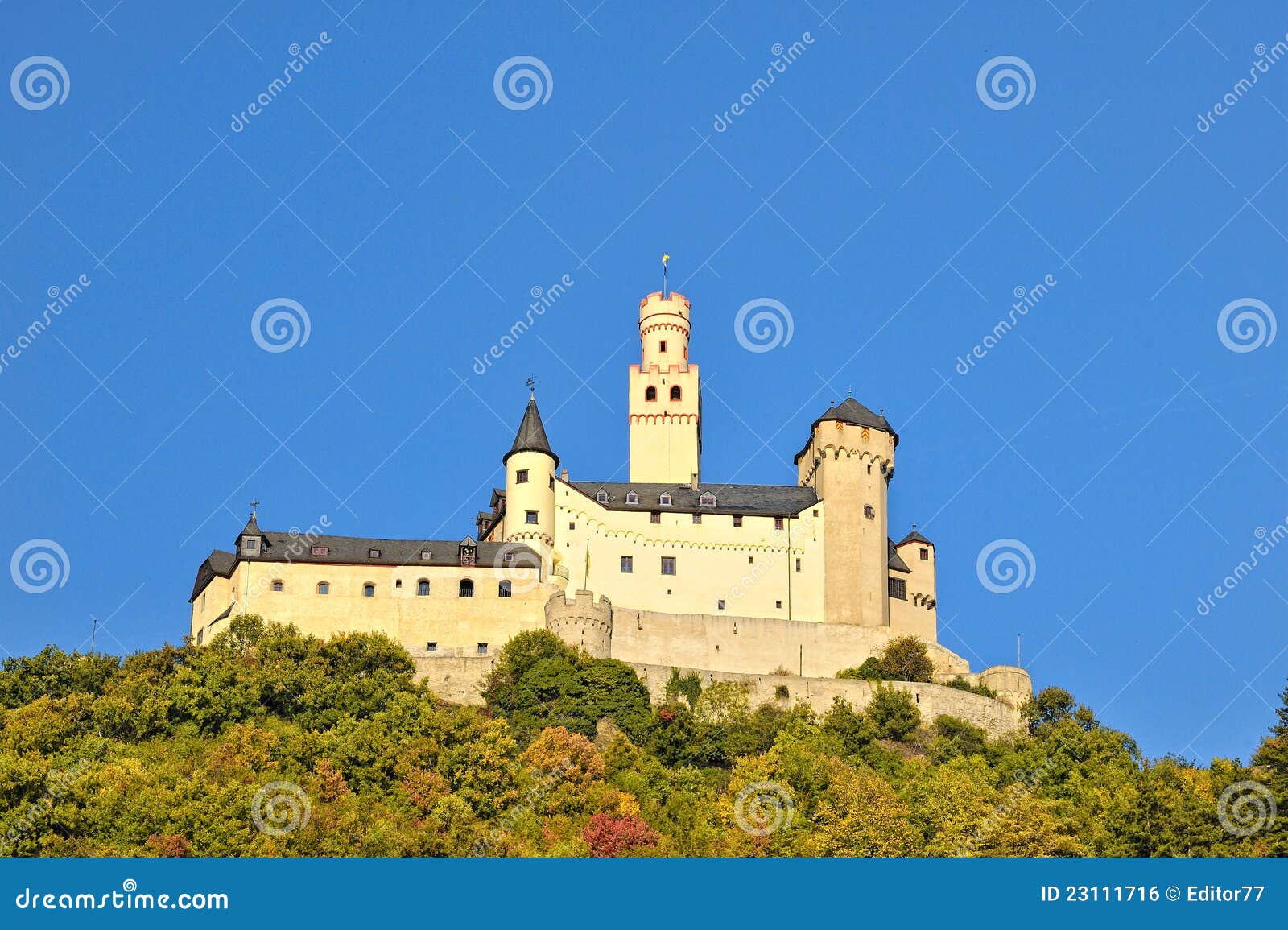 Facade Architecture of the Marksburg Castle Stock Photo - Image of ...