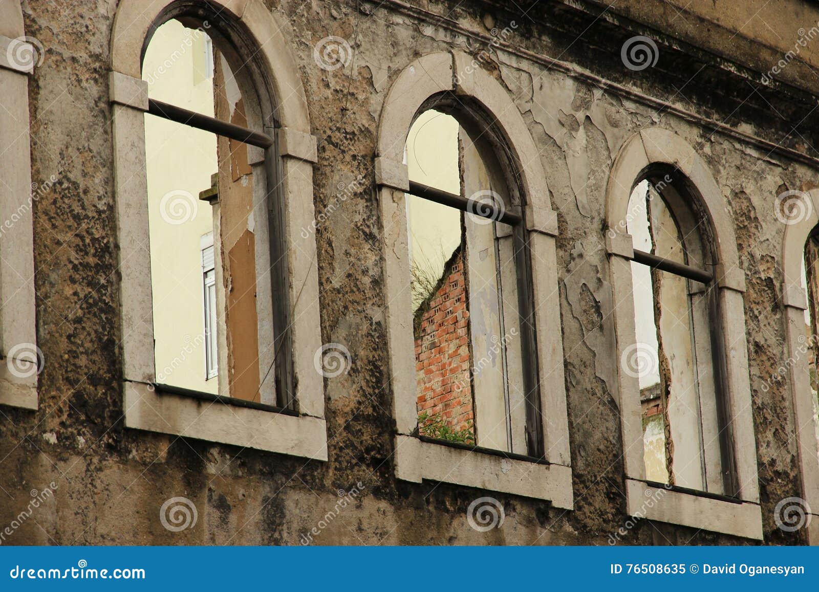 Facade with arcs stock image. Image of crack, fragments - 76508635