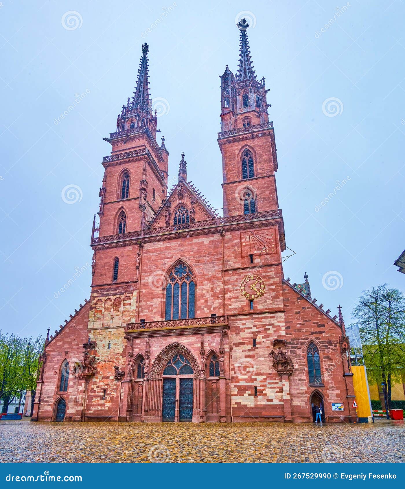 Facade of Basel Minster in Basel, Switzerland Stock Photo - Image of ...