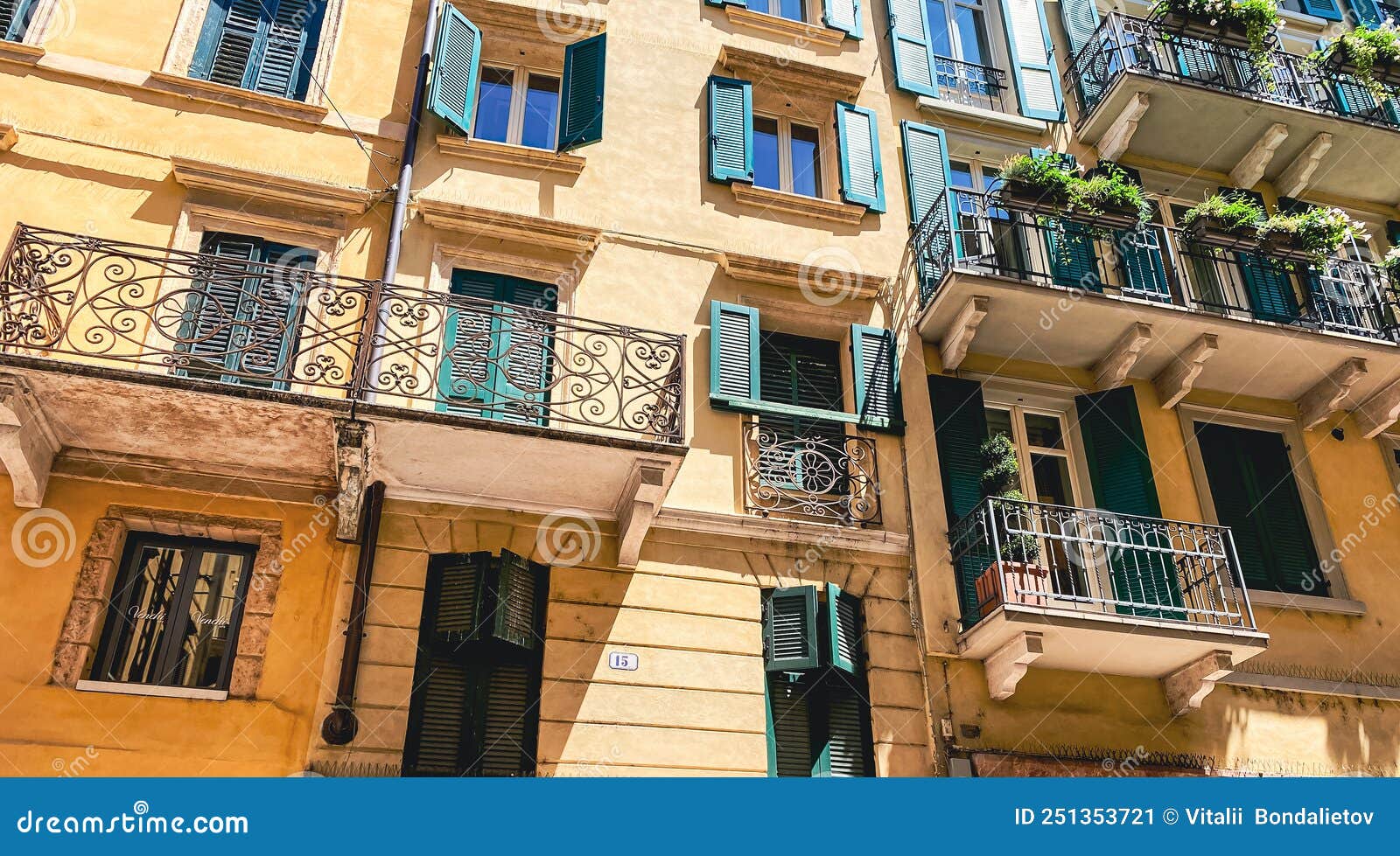 Facade of the Beautiful Building in Verona Stock Image - Image of ...