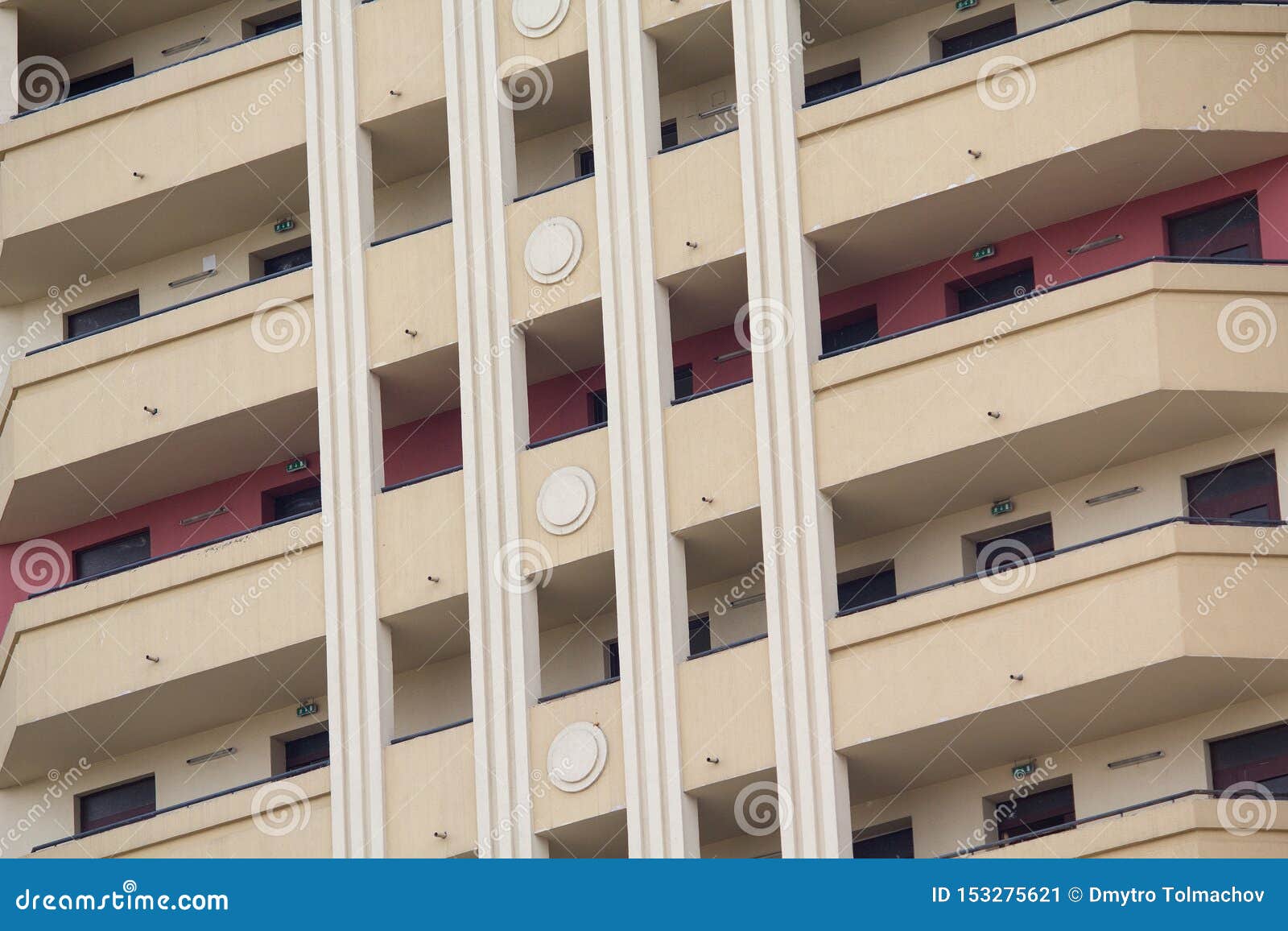 Facade of a Beautiful Modern Building with Balconies Stock Image ...