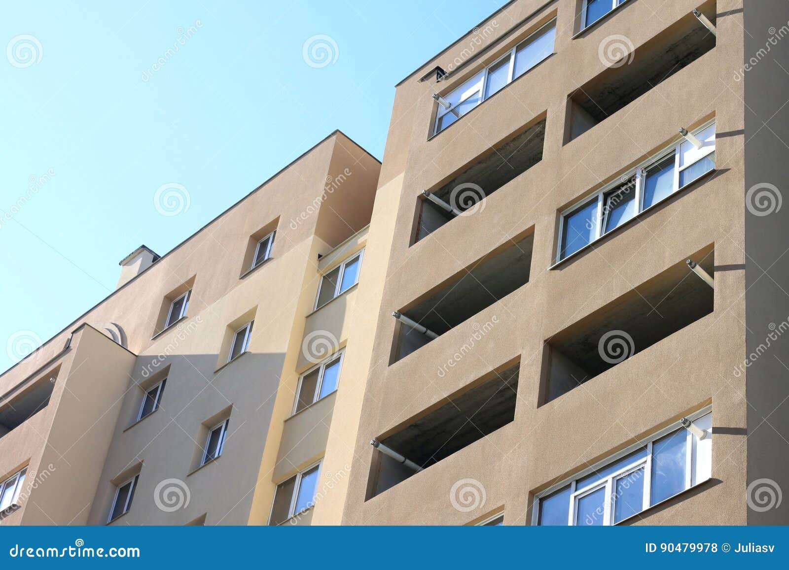 Facade of a Beautiful Multi-storey Modern Building with Windows and ...