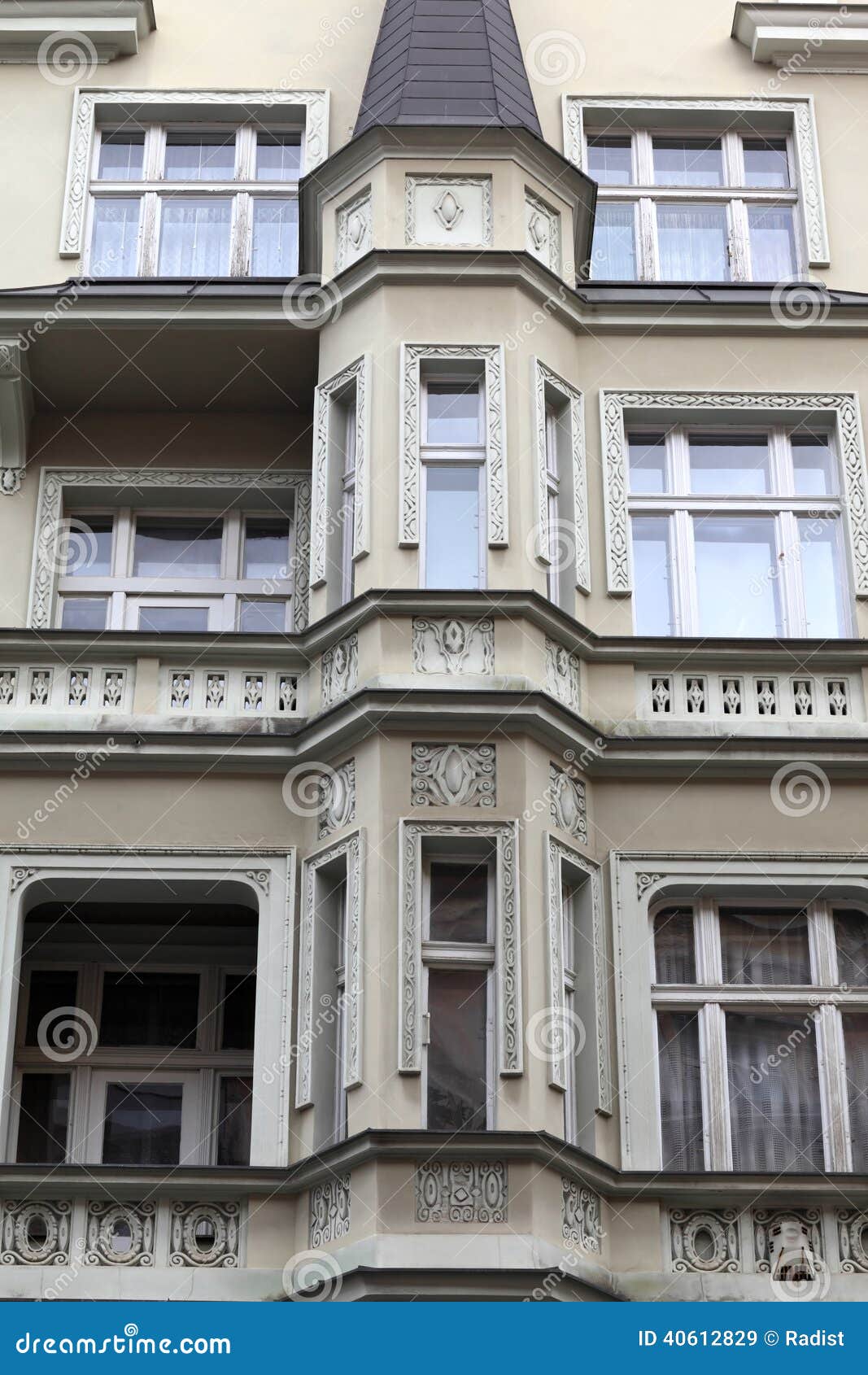 Facade of beige palace stock image. Image of building - 40612829