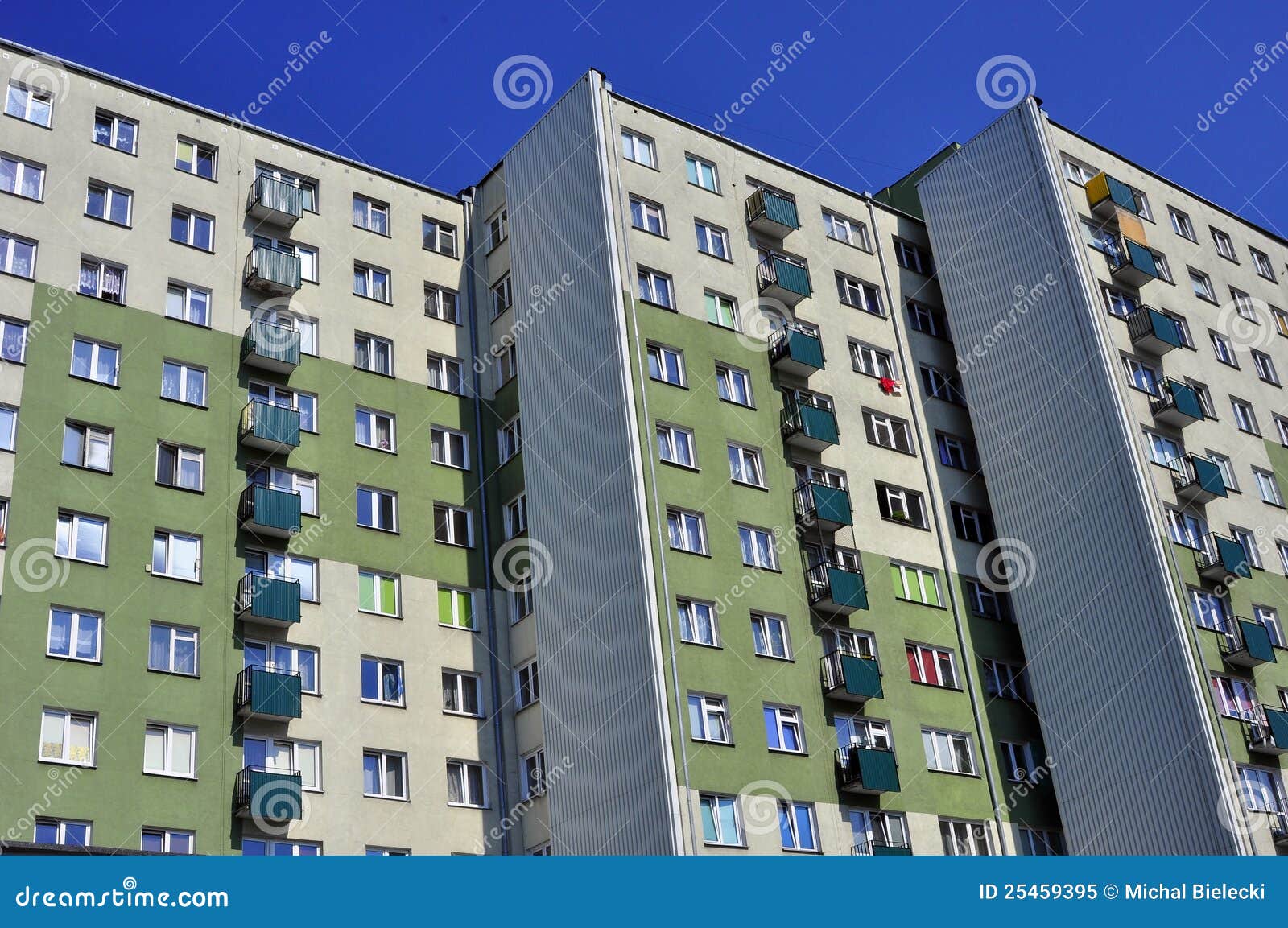 Facade of the Block in Poland Stock Image - Image of buildings ...