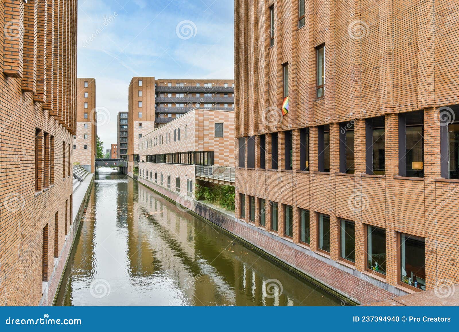 Facade of a Brick Multi-storey Building Stock Photo - Image of outdoor ...