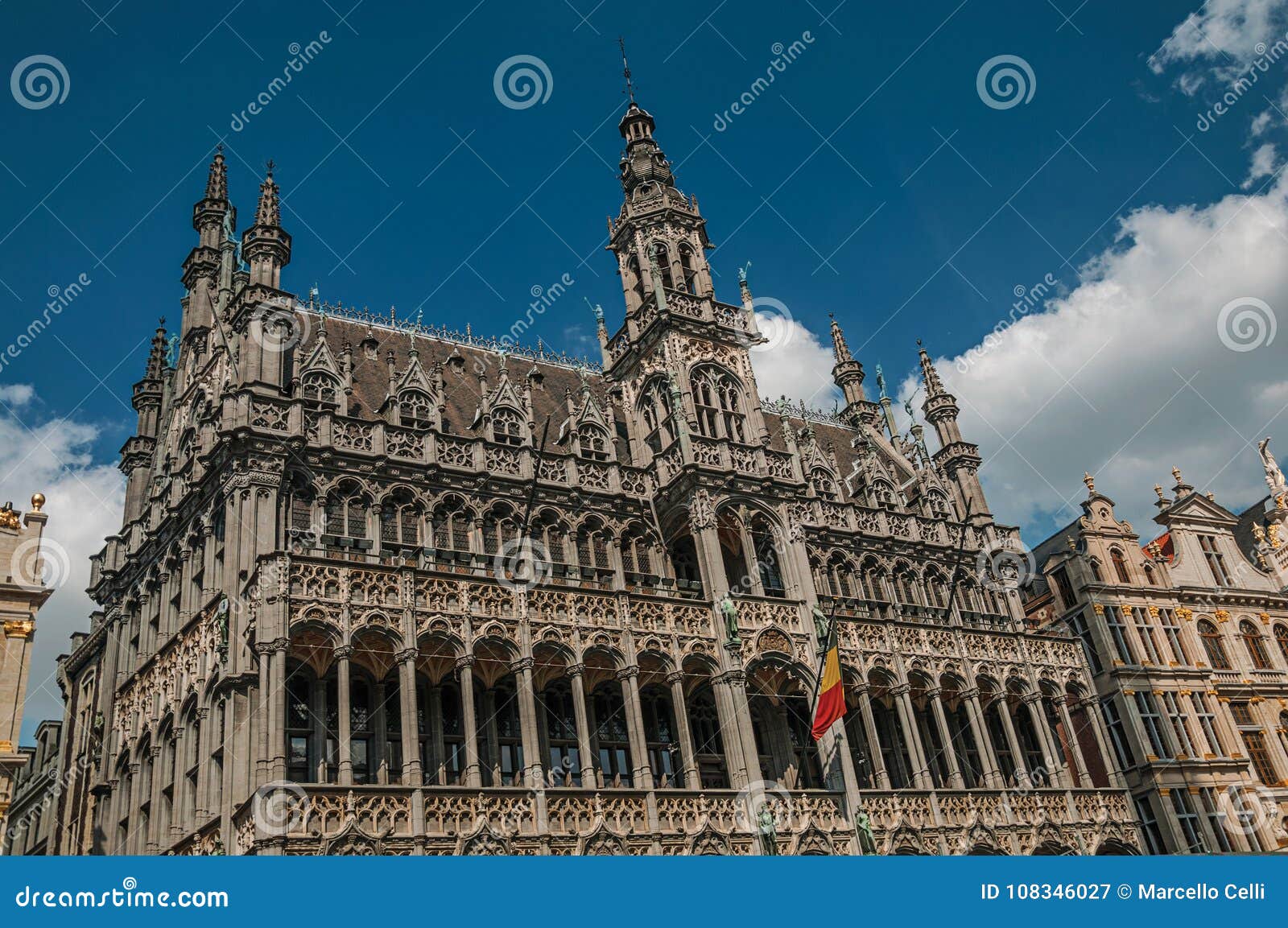 Richly Decorated Facade in Gothic Style of Brussels City Museum and ...