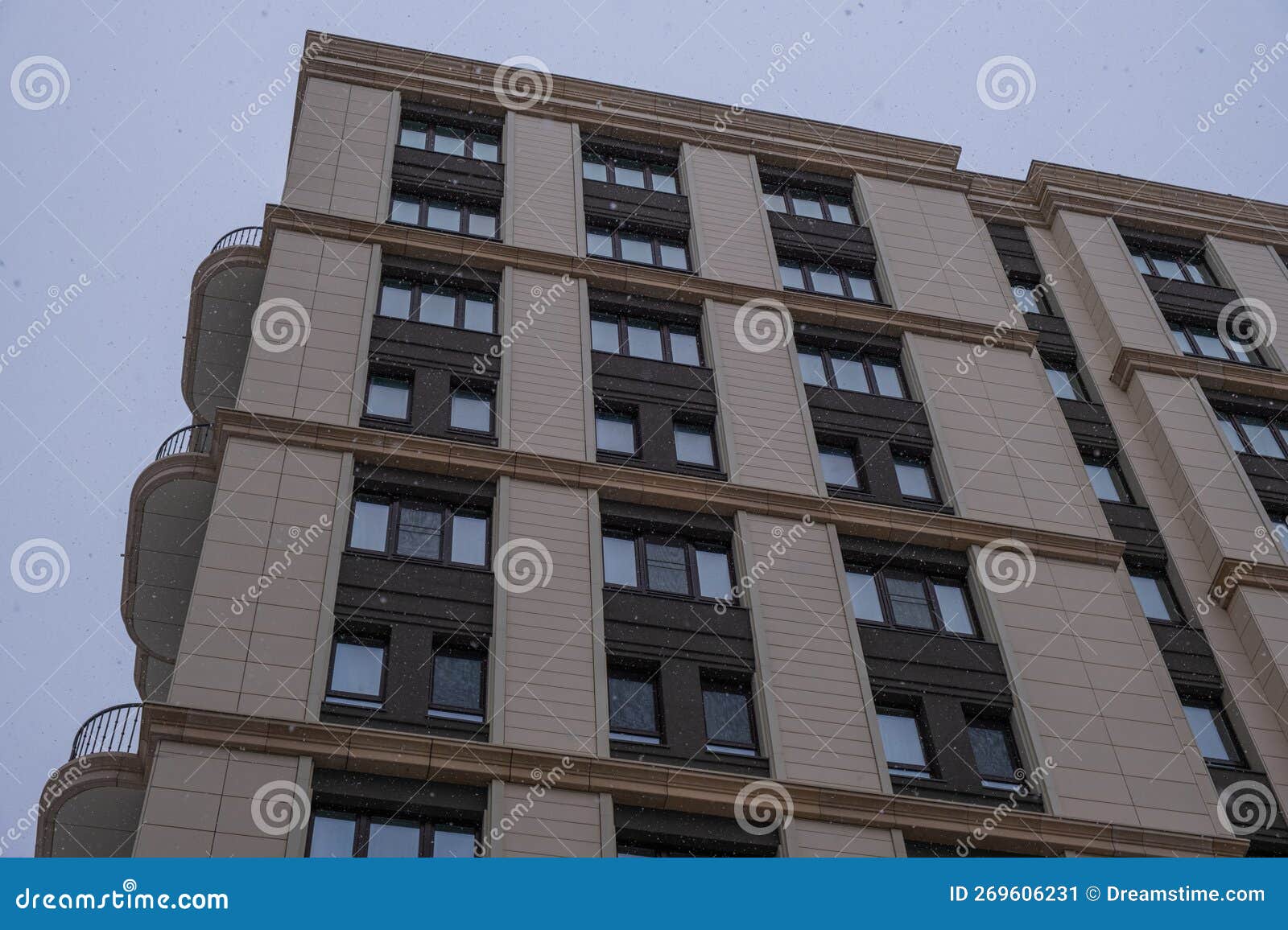 Facade of a Brown Building. Stock Image - Image of firm, space: 269606231