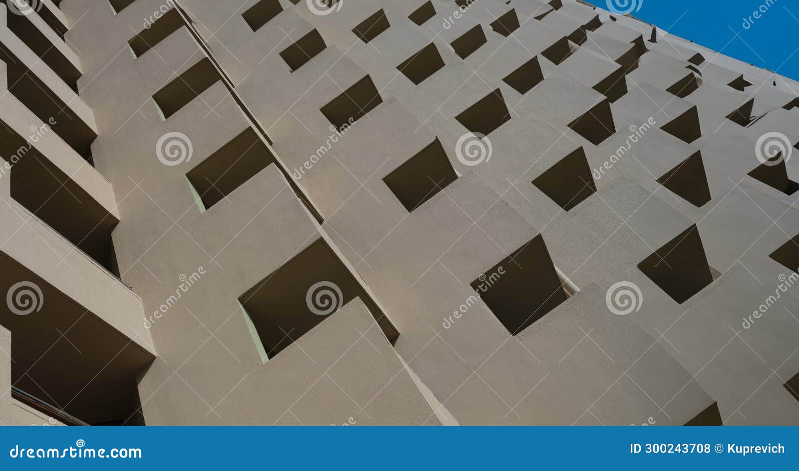 Facade of Brown Building with Square Patterns Closeup Background Stock ...