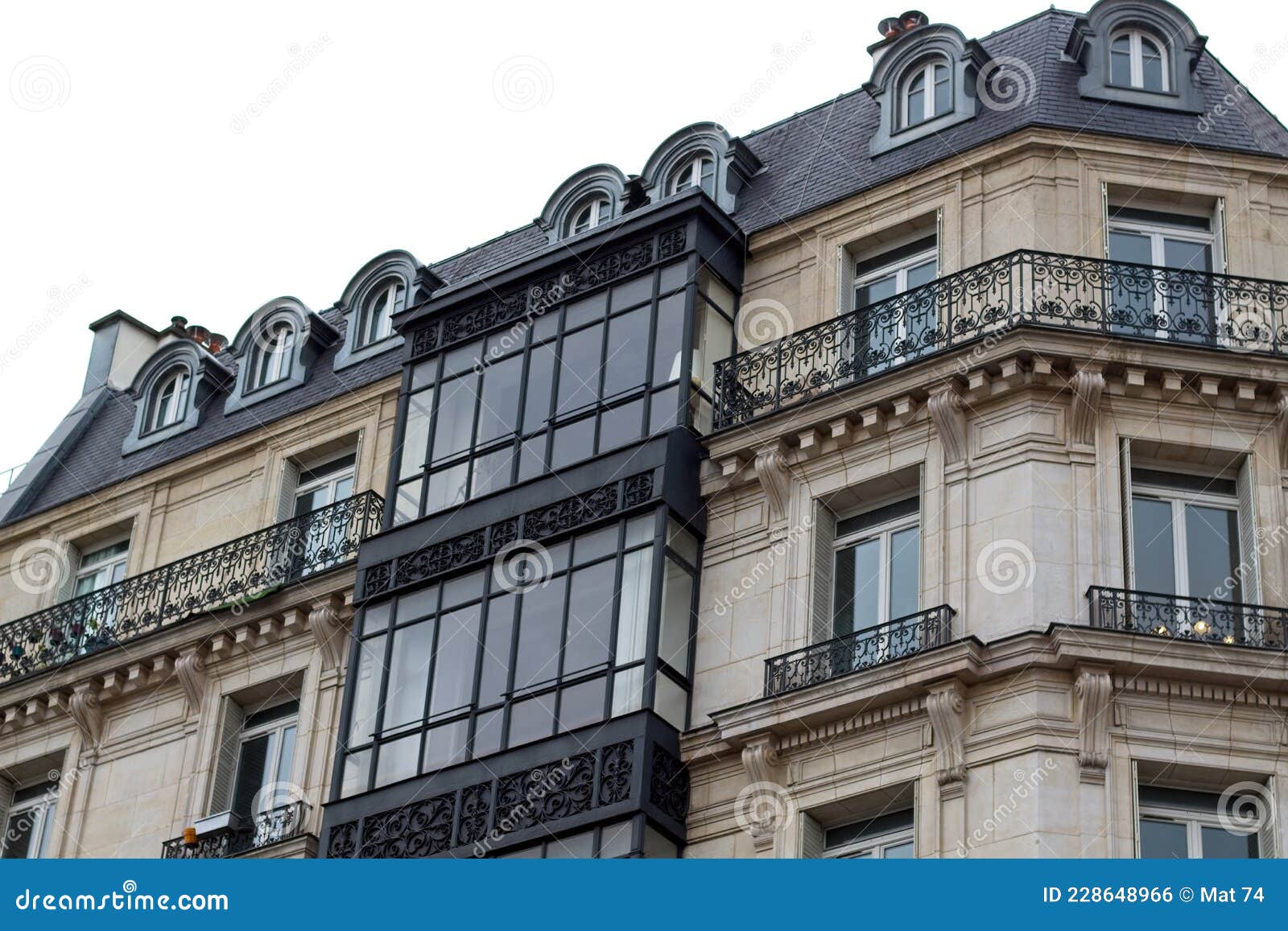 Facade of an building stock photo. Image of town, tower - 228648966