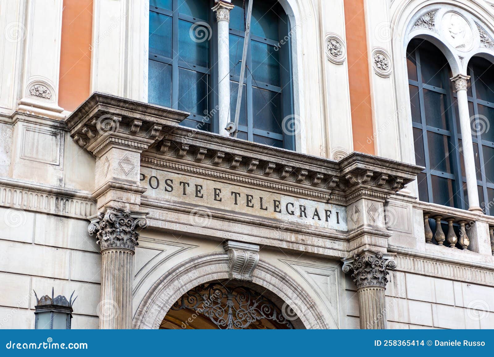 The Facade of the Building of the Central Post in Rome, Italy Editorial ...