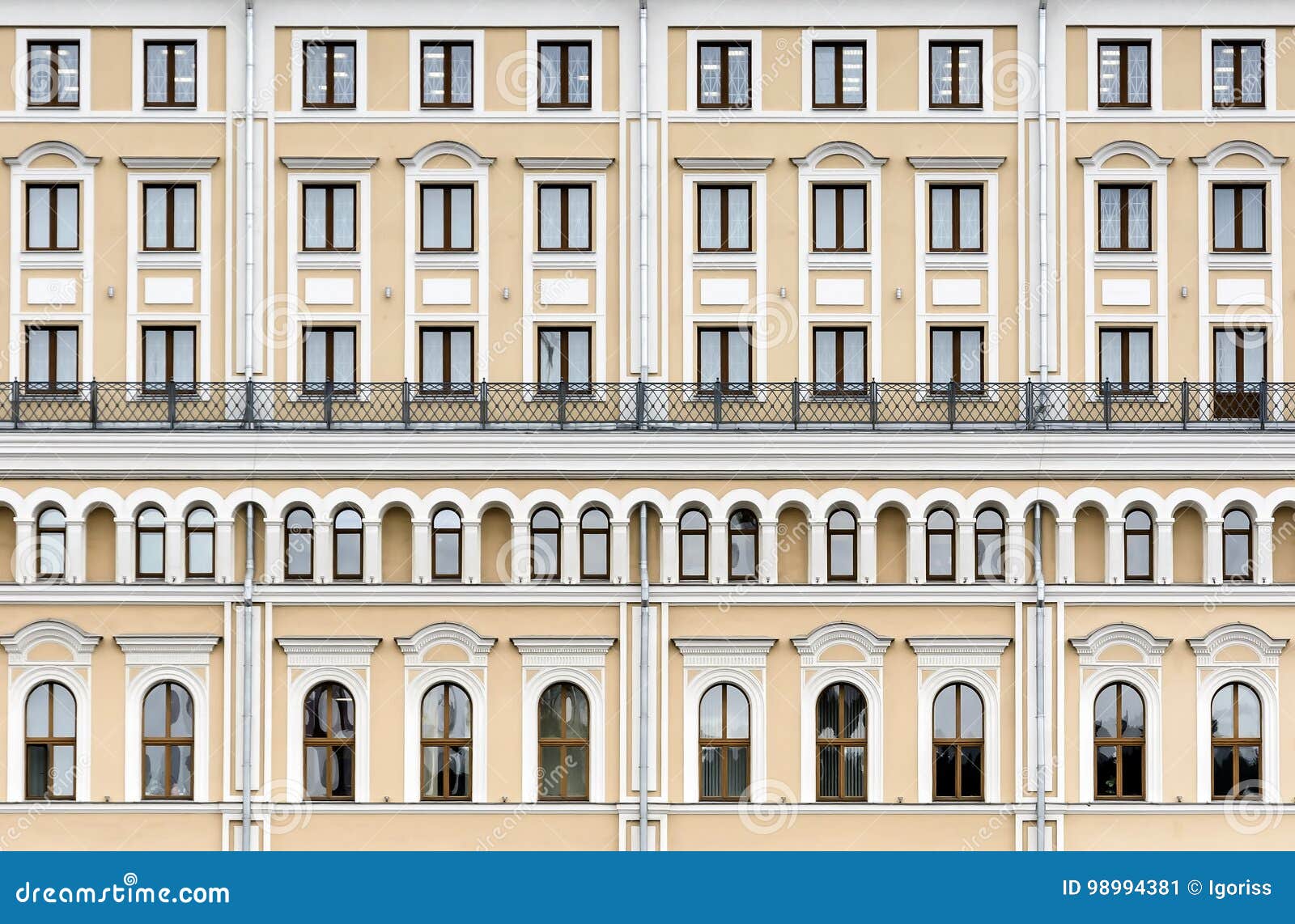 The Facade of the Building in the Classical Style. Stock Image - Image ...