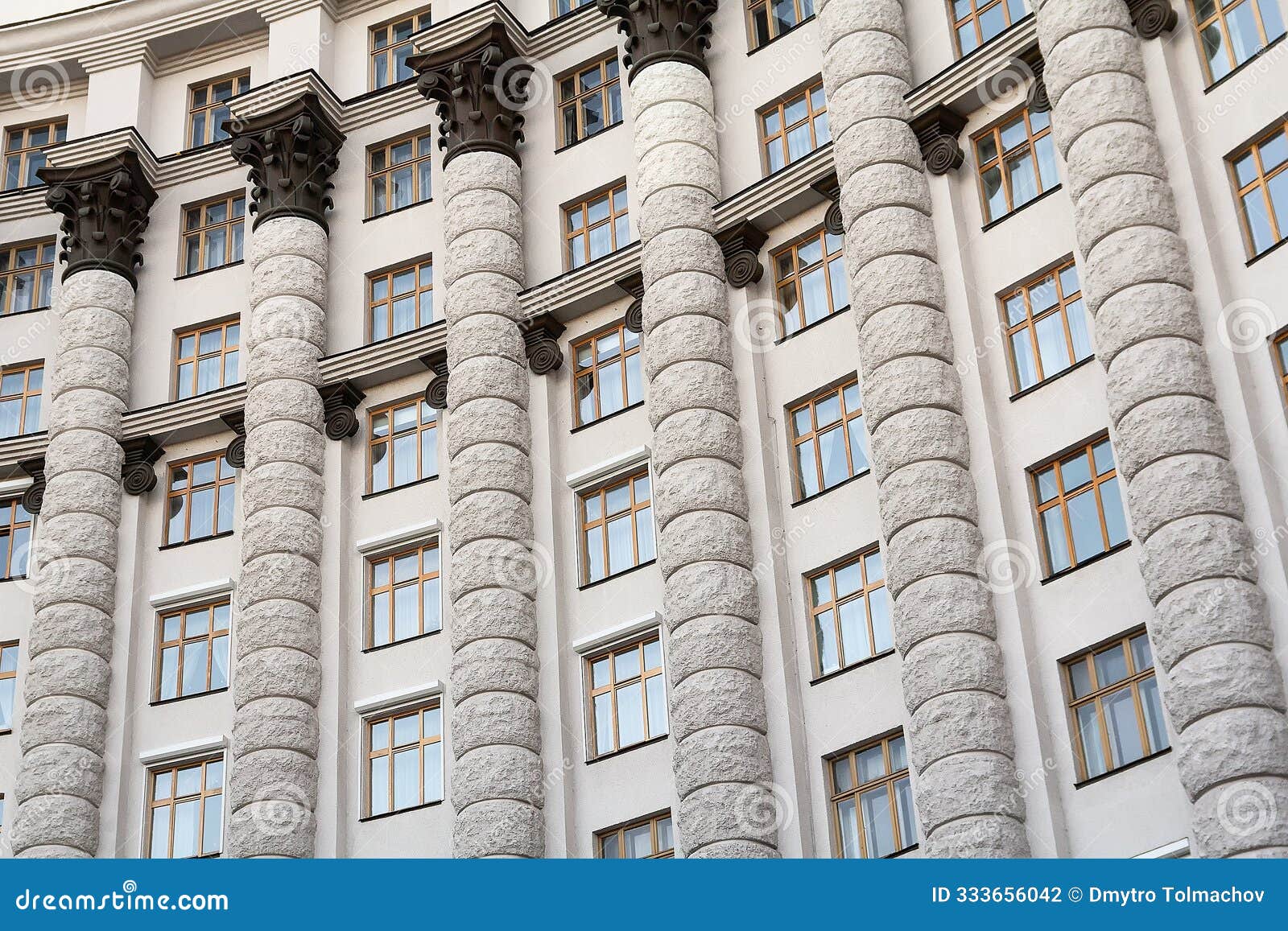 Facade of a Building with Columns in a Classical Style Stock Photo ...