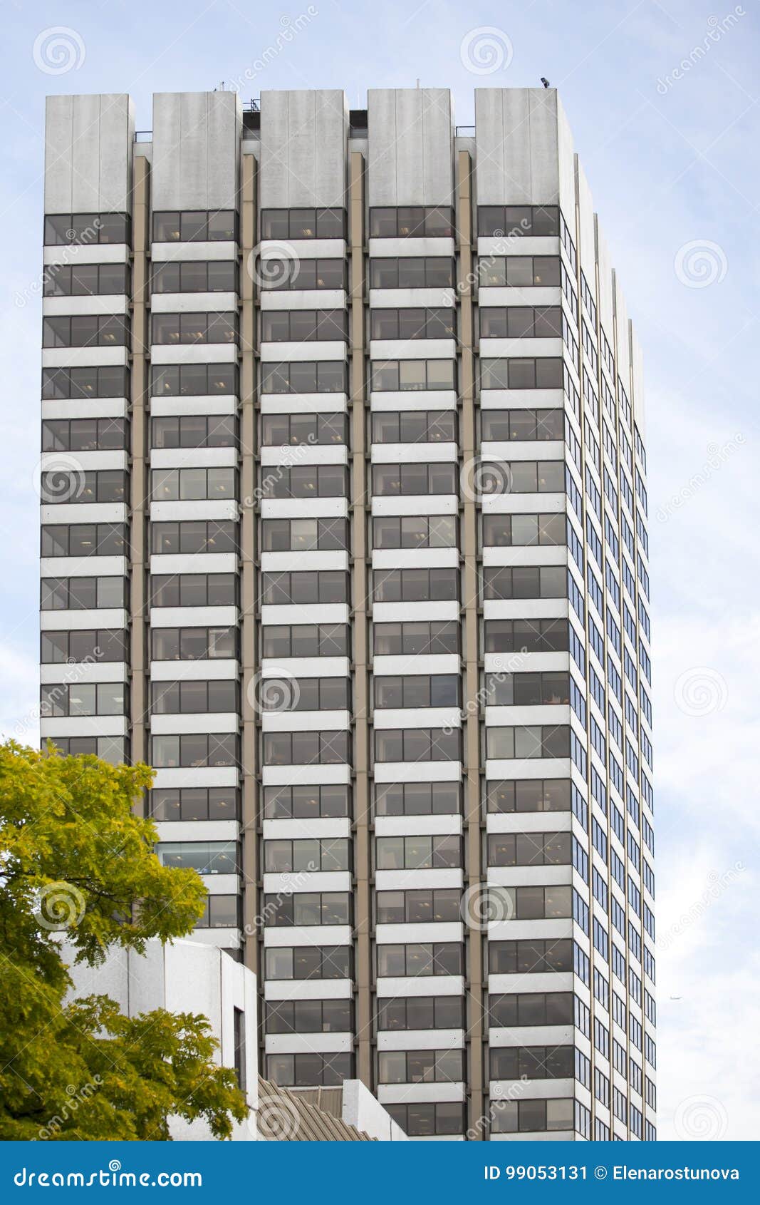 Facade Of Constructivist House With Windows In The Style Of Seventies ...