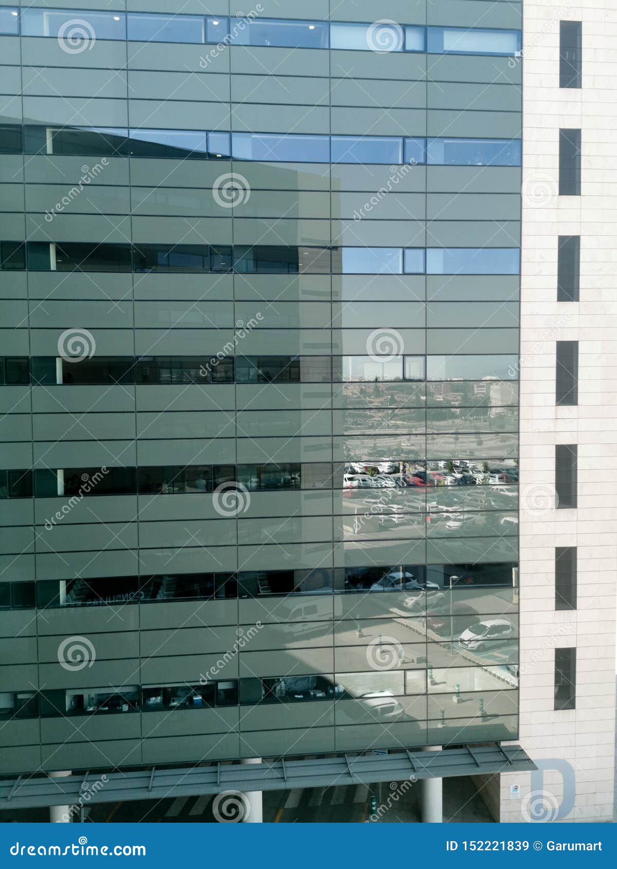 Facade of Building with Crystals and Reflections Stock Image - Image of ...