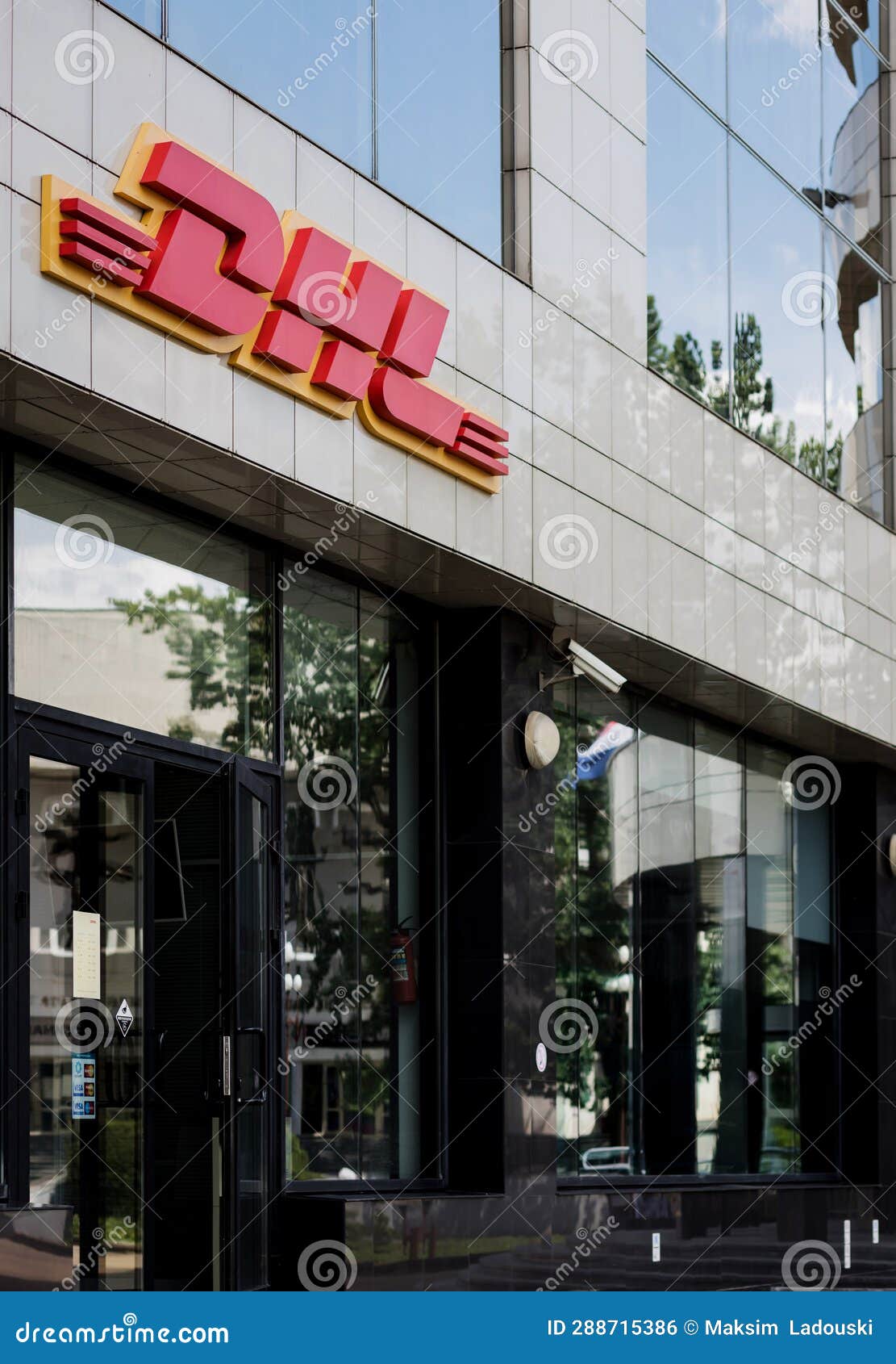 Facade of the Building with a DHL Sign Editorial Photo - Image of ...