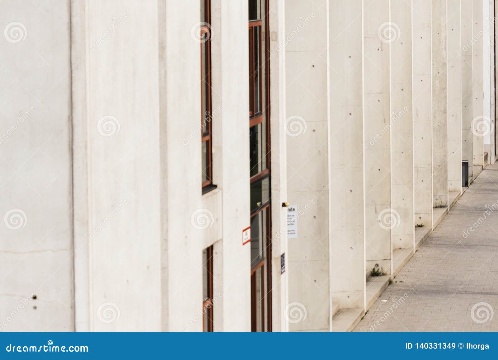 A Facade Building with Doors and Windows Stock Image - Image of outdoor ...