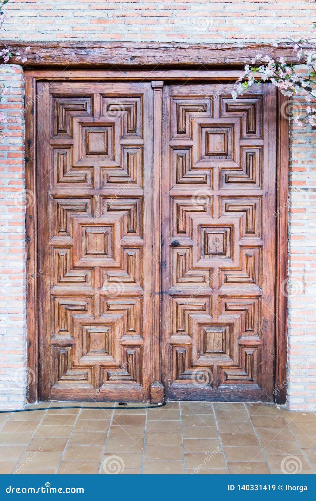 A Facade Building with Doors and Windows Stock Image - Image of ...