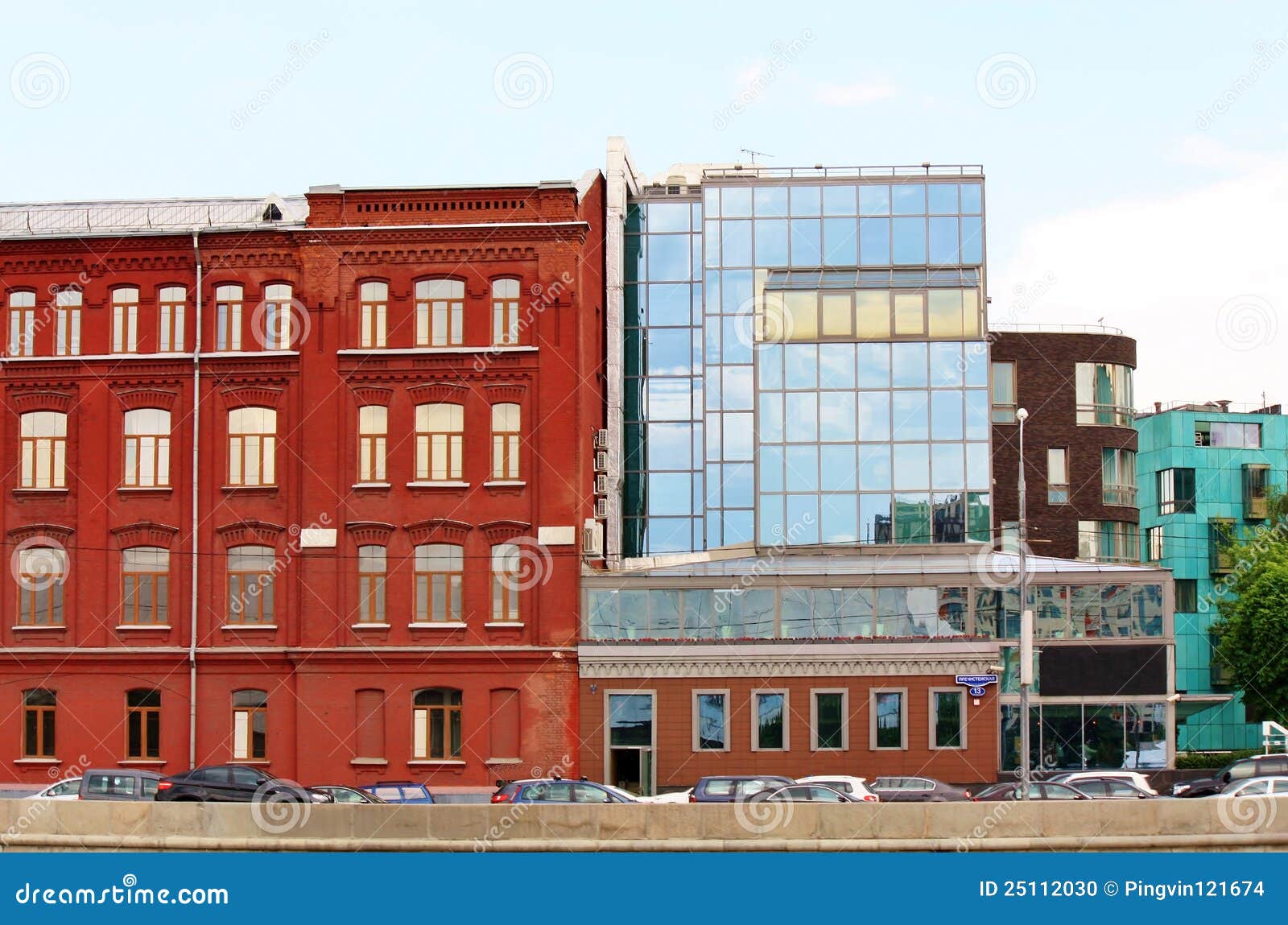 Facade of the Building on Embankment Stock Photo - Image of center ...