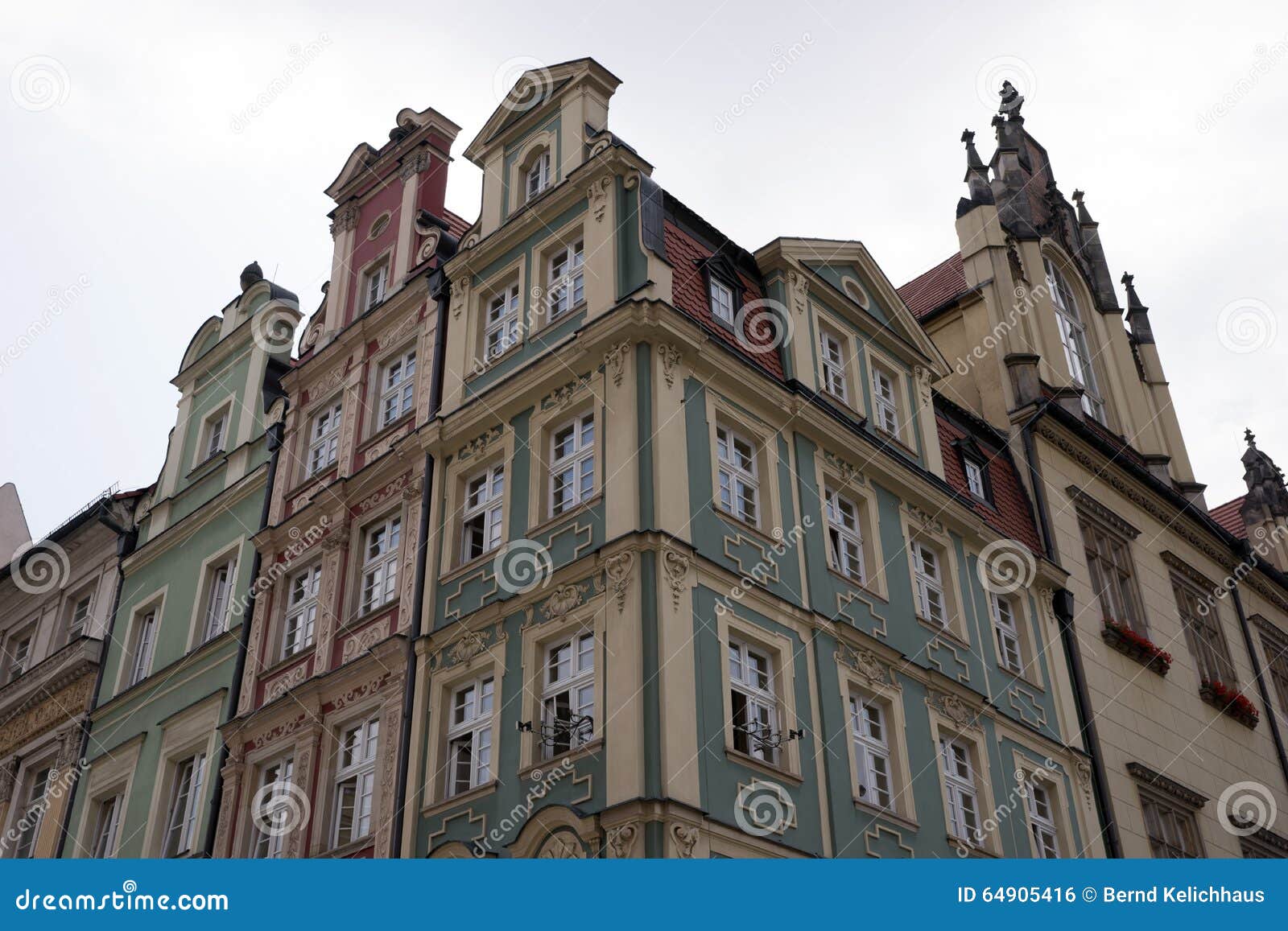 Facade of Building on the Old Square in Wroclaw Stock Photo - Image of ...