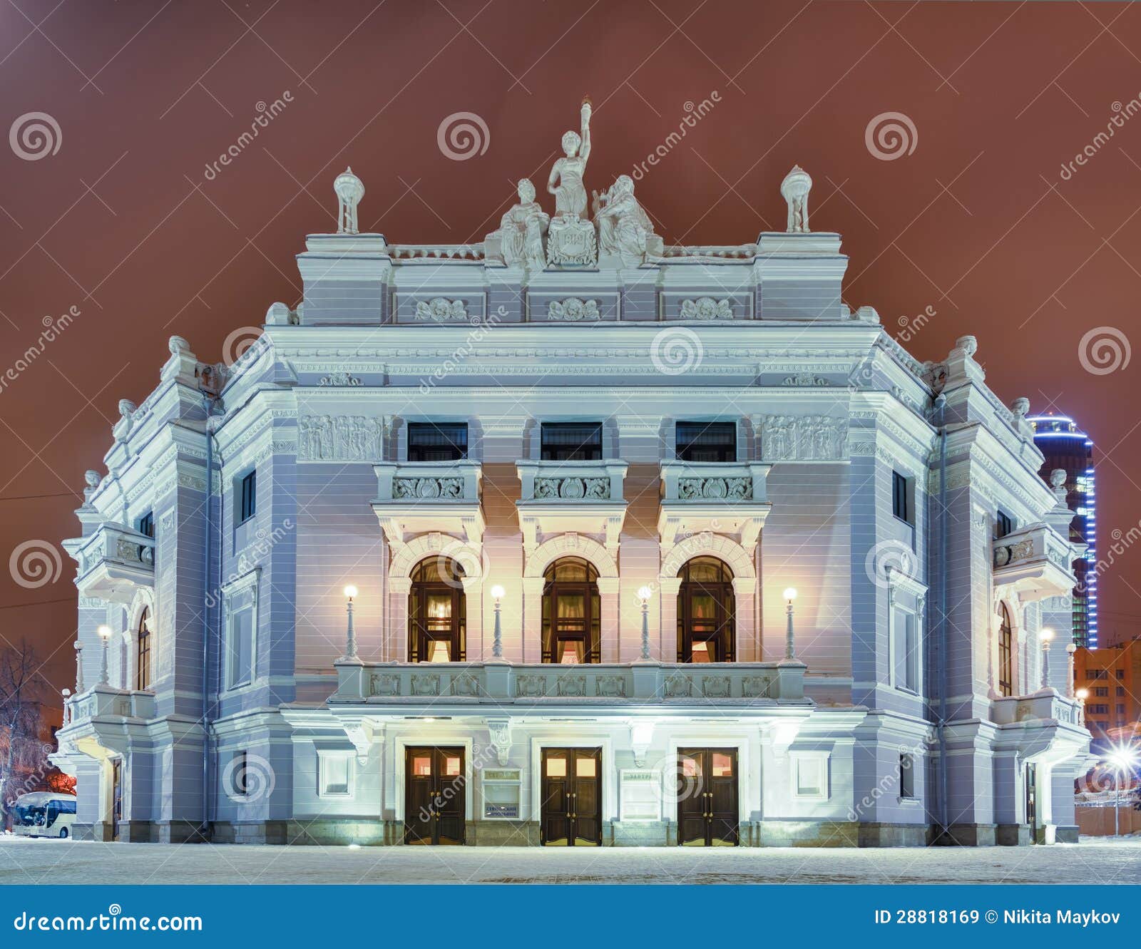 The Facade of the Building of the Opera and Ballet Theatre Stock Image ...