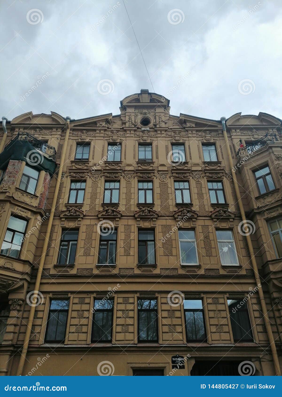 The Facade of the Building with Patterns and Bas-reliefs Stock Image ...