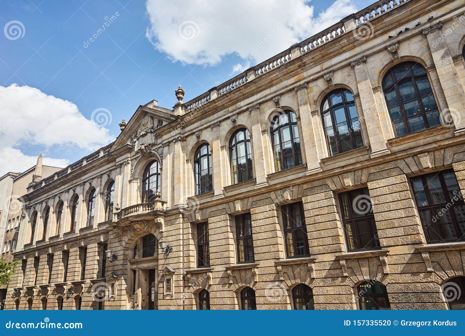 The Facade of the Building in the Style of the Late Renaissance Library ...