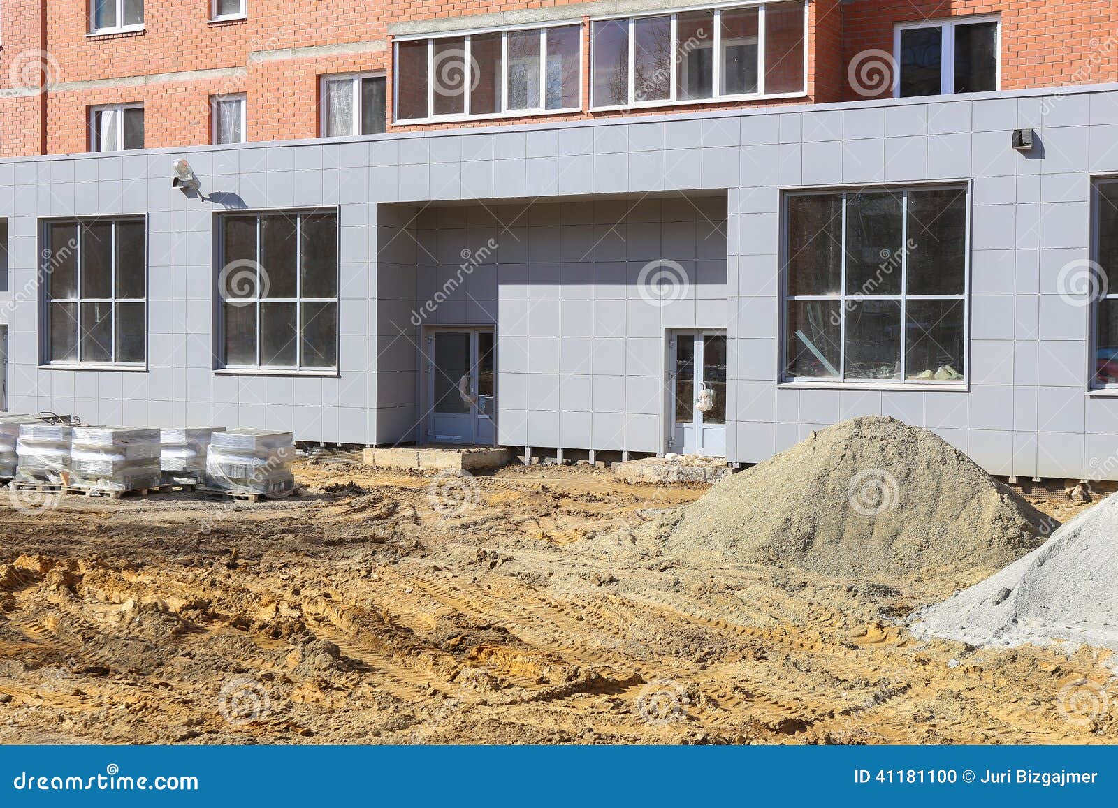 Facade of the Building Under Construction Stock Photo - Image of ...