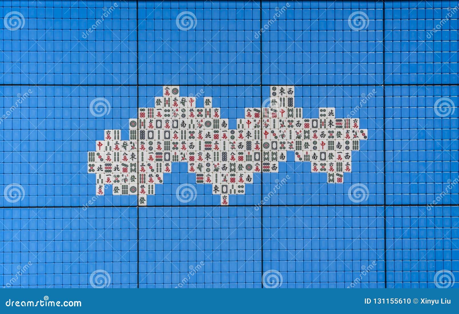 Mahjong wall stock photo. Image of ceramic, chinese - 131155610