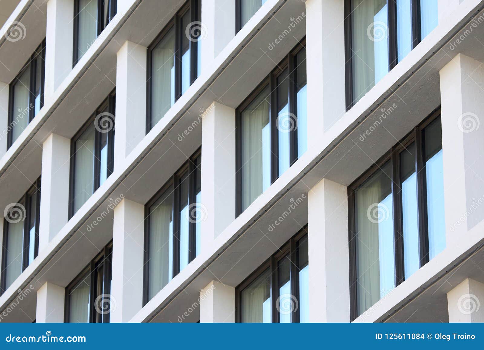 Facade of the Building with Windows Stock Photo - Image of glass ...