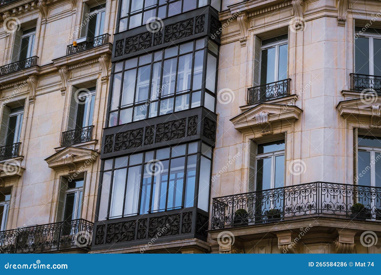 Facade of an Building with Windows Stock Photo - Image of monument ...