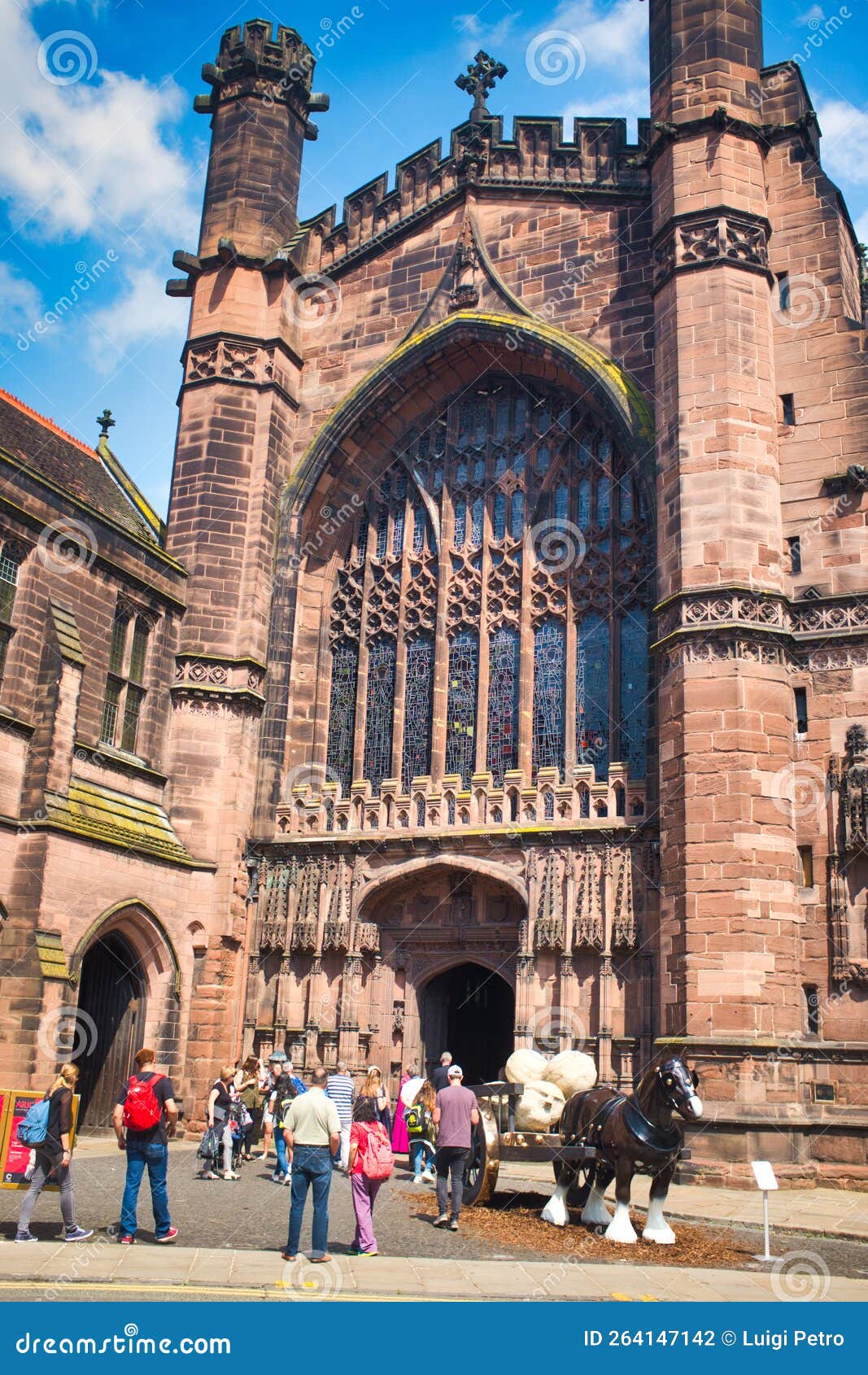 Main Facade of Chester Cathedral, Chester, England. Editorial ...