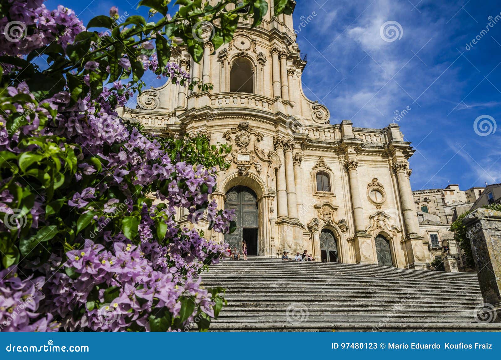Facade of the Cathedral of Modica Stock Image - Image of steps, town ...