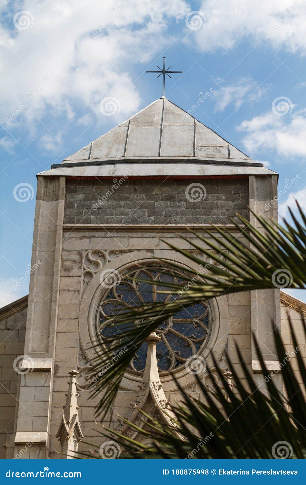 Facade of a Catholic Church Close Up Stock Photo - Image of closeup ...