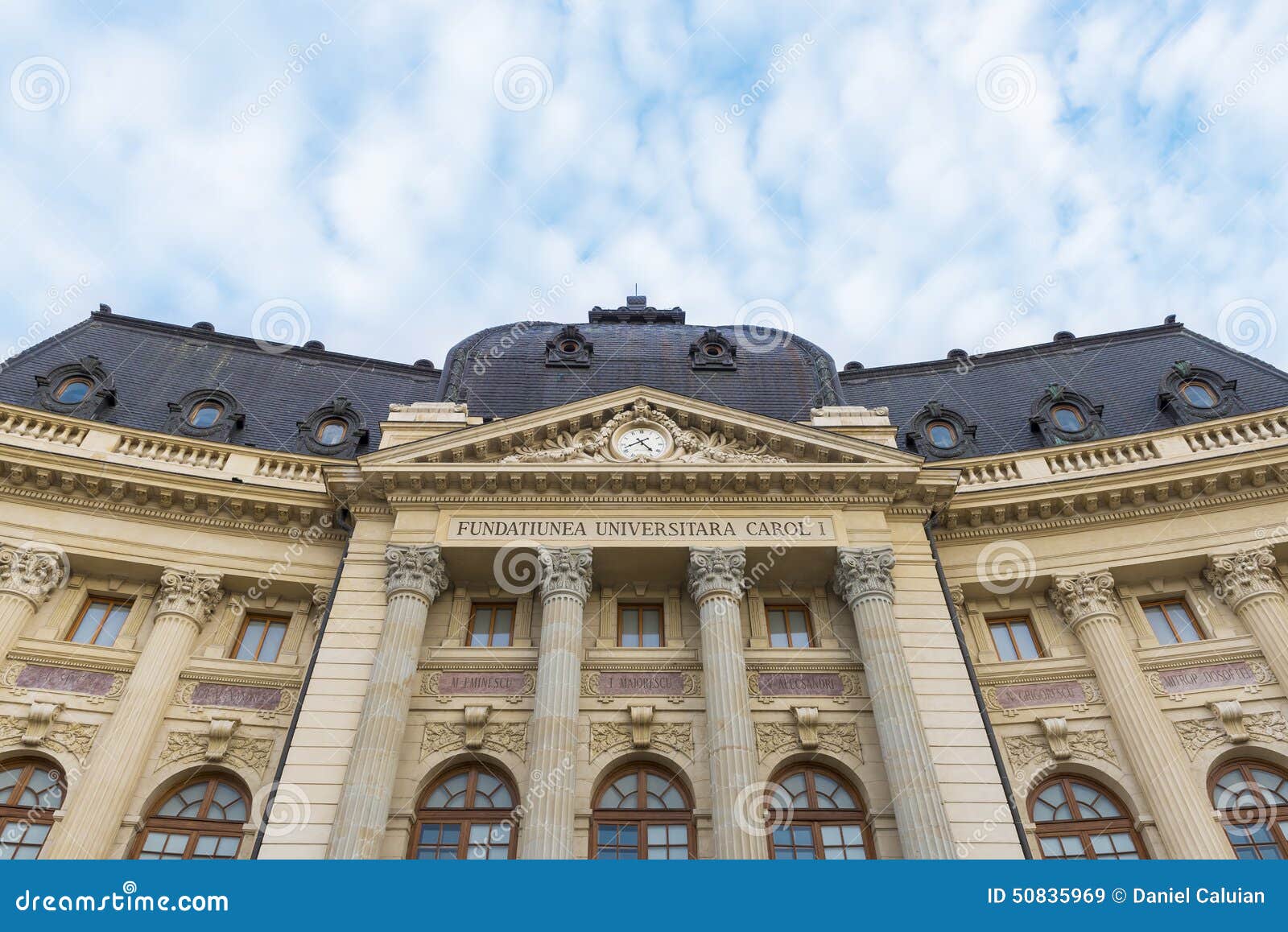 Facade of the Central University Library of Bucharest , Romania Stock ...