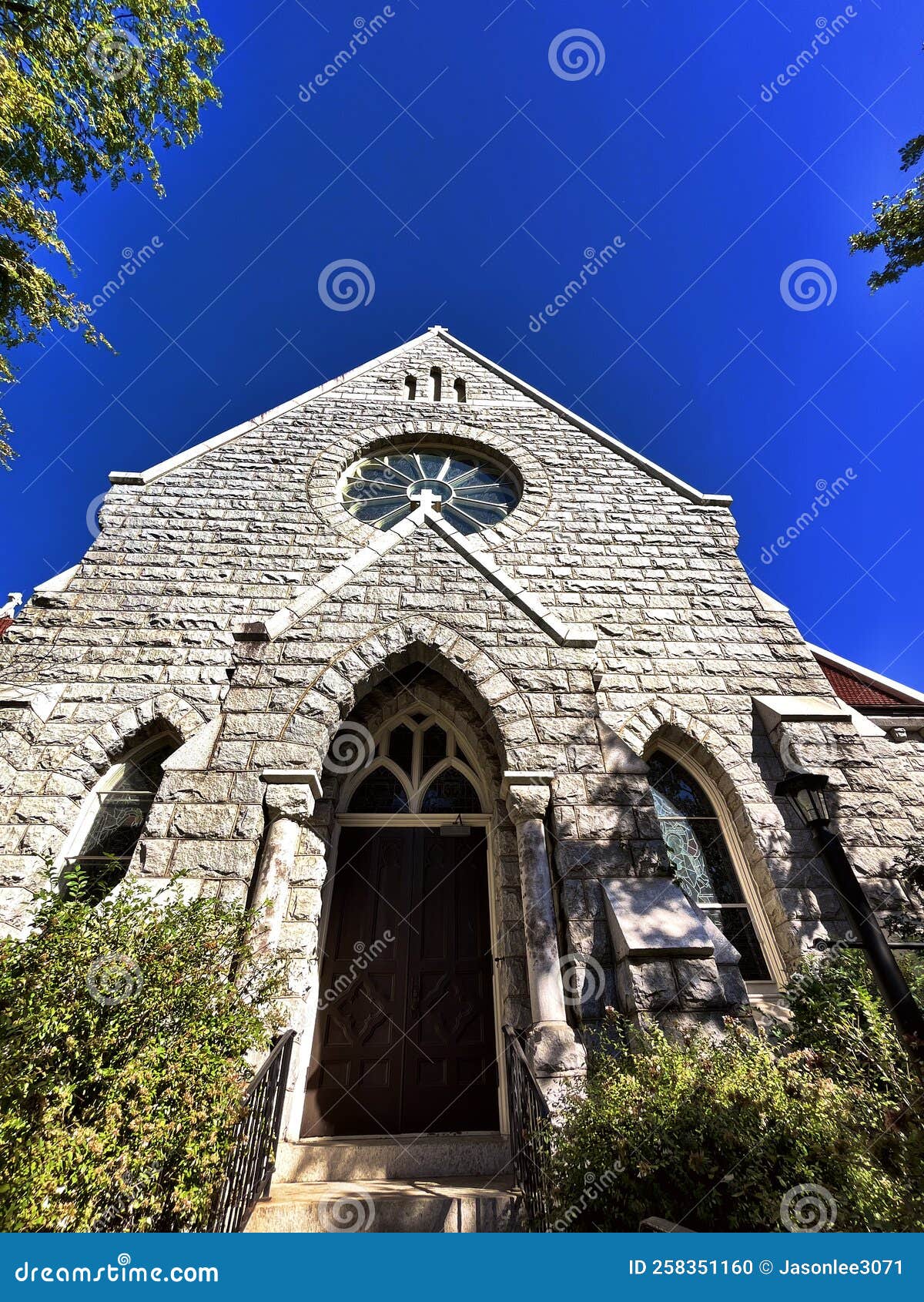 Facade of a church stock photo. Image of structure, church - 258351160