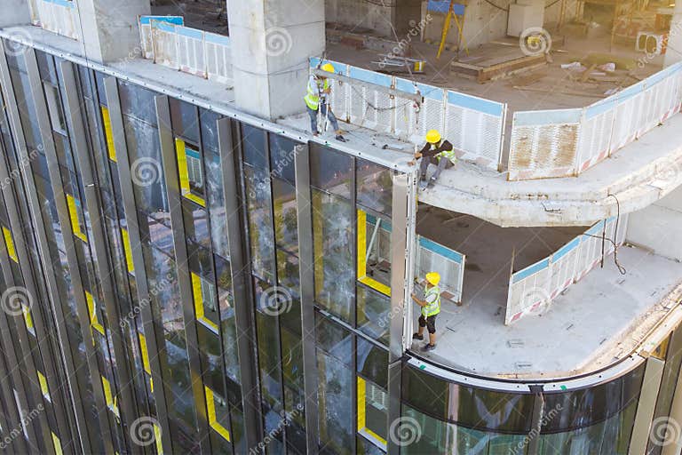 Facade Cladding of the Building. Stock Photo - Image of installation ...