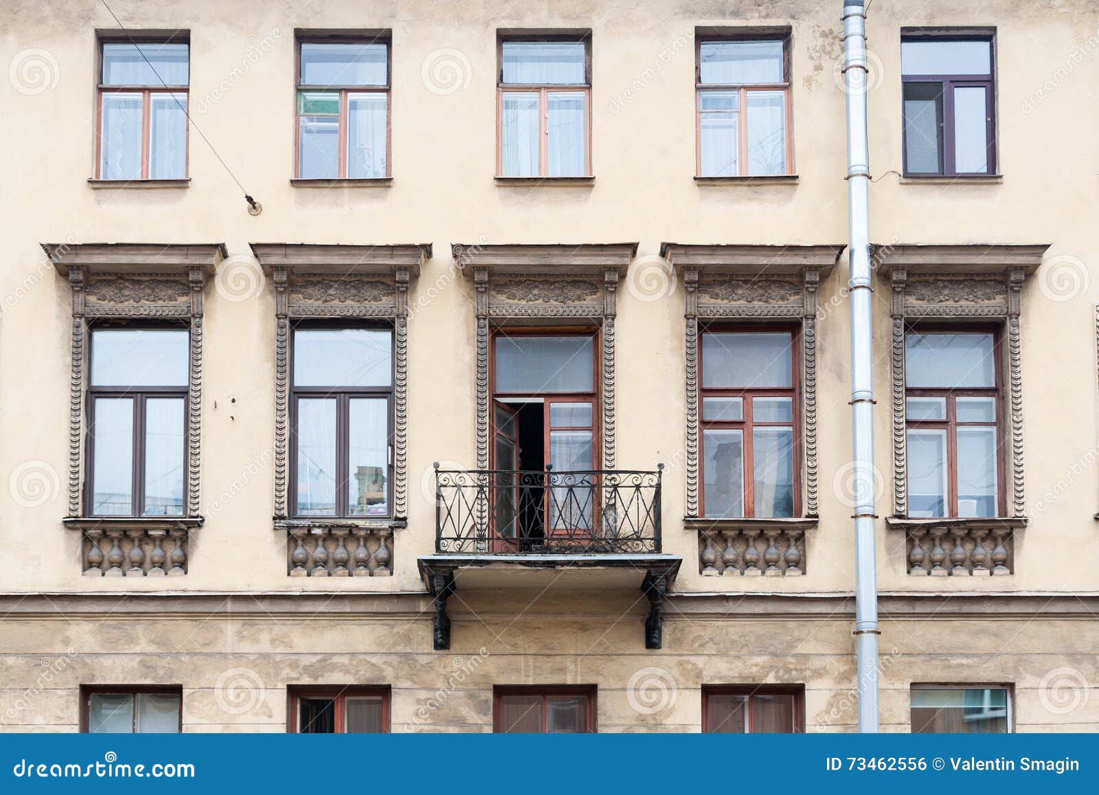 Facade of classic house stock photo. Image of architectural - 73462556