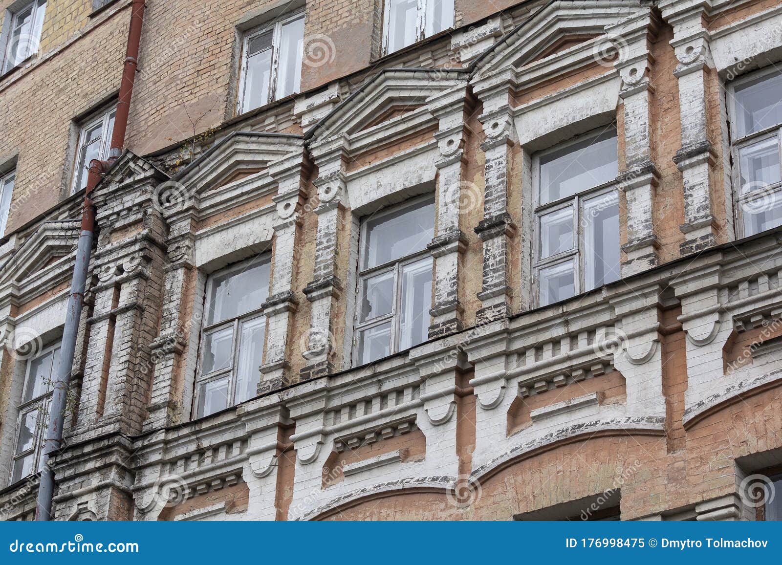 Facade in Classical Style of the Old Building Stock Image - Image of ...