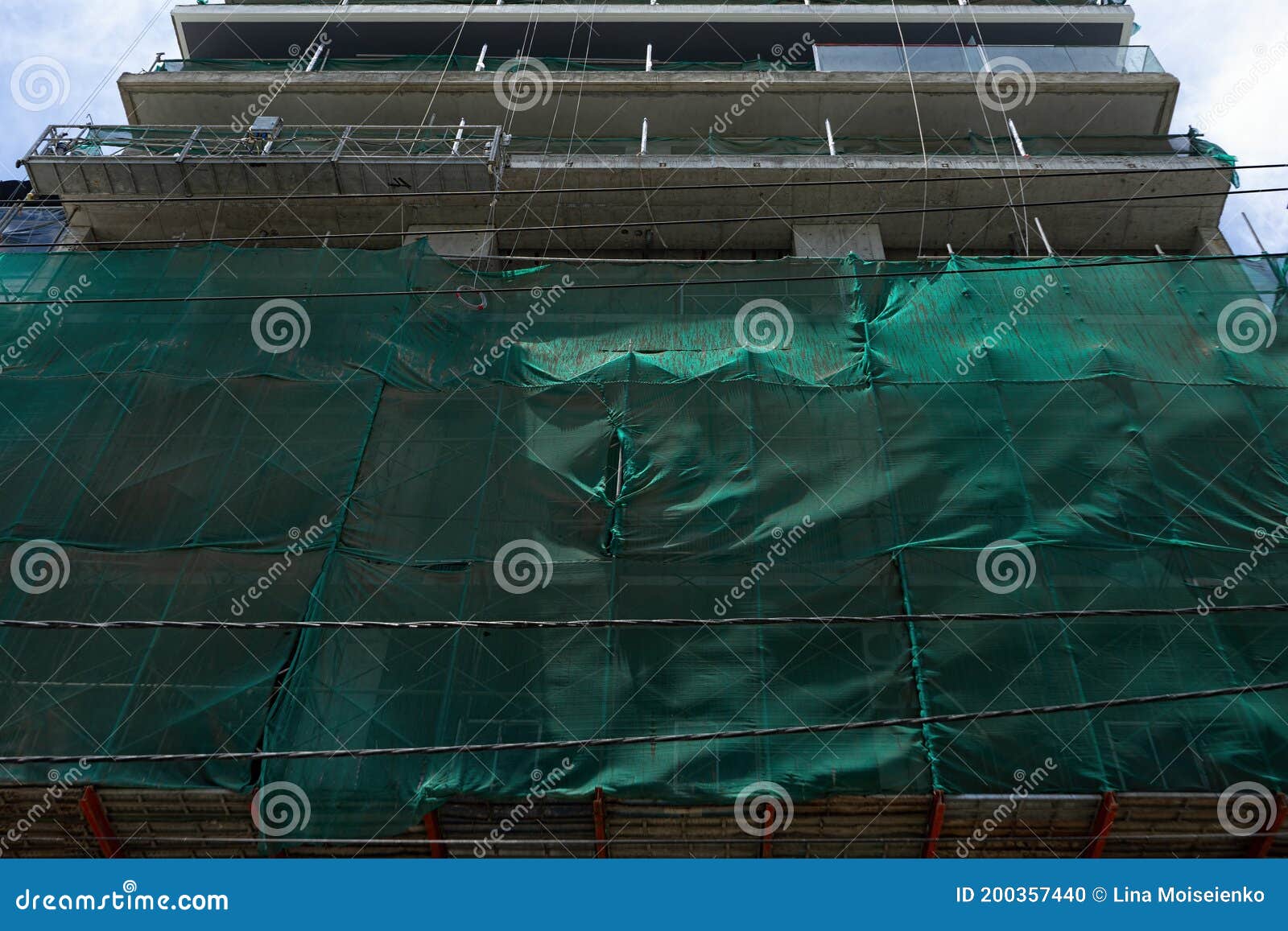 A Construction Mesh That Prevents Objects From Falling From A Building ...