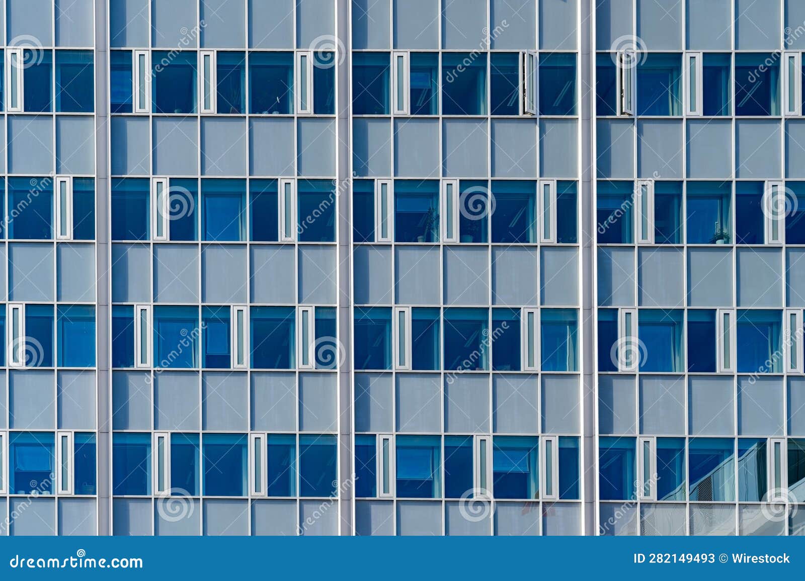 Facade of a Contemporary Structure Featuring Multiple Glass Windows ...