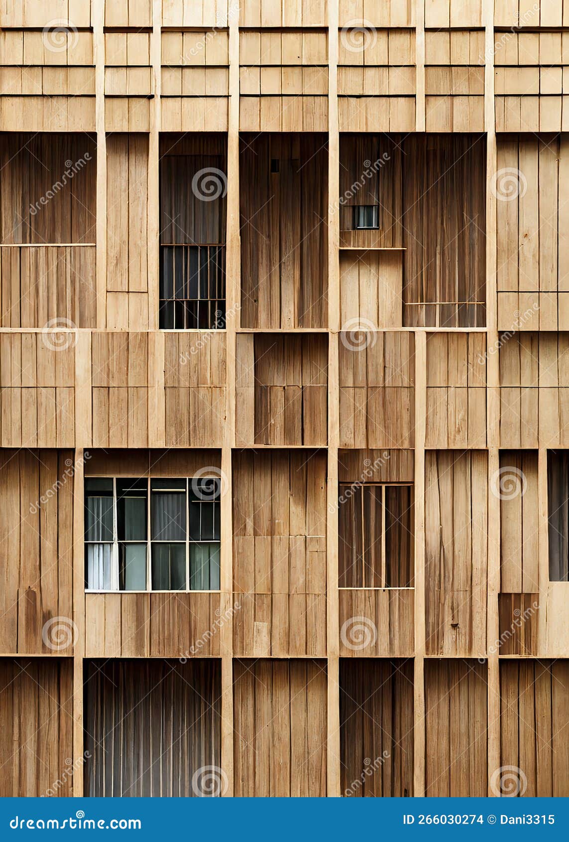 Facade of Contemporary Wood Sided Building Stock Illustration ...