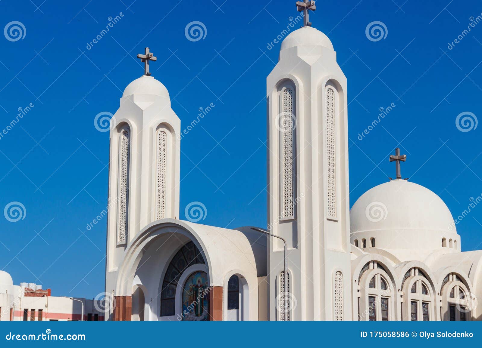 Facade of Coptic Orthodox Church in Hurghada, Egypt Stock Photo - Image ...